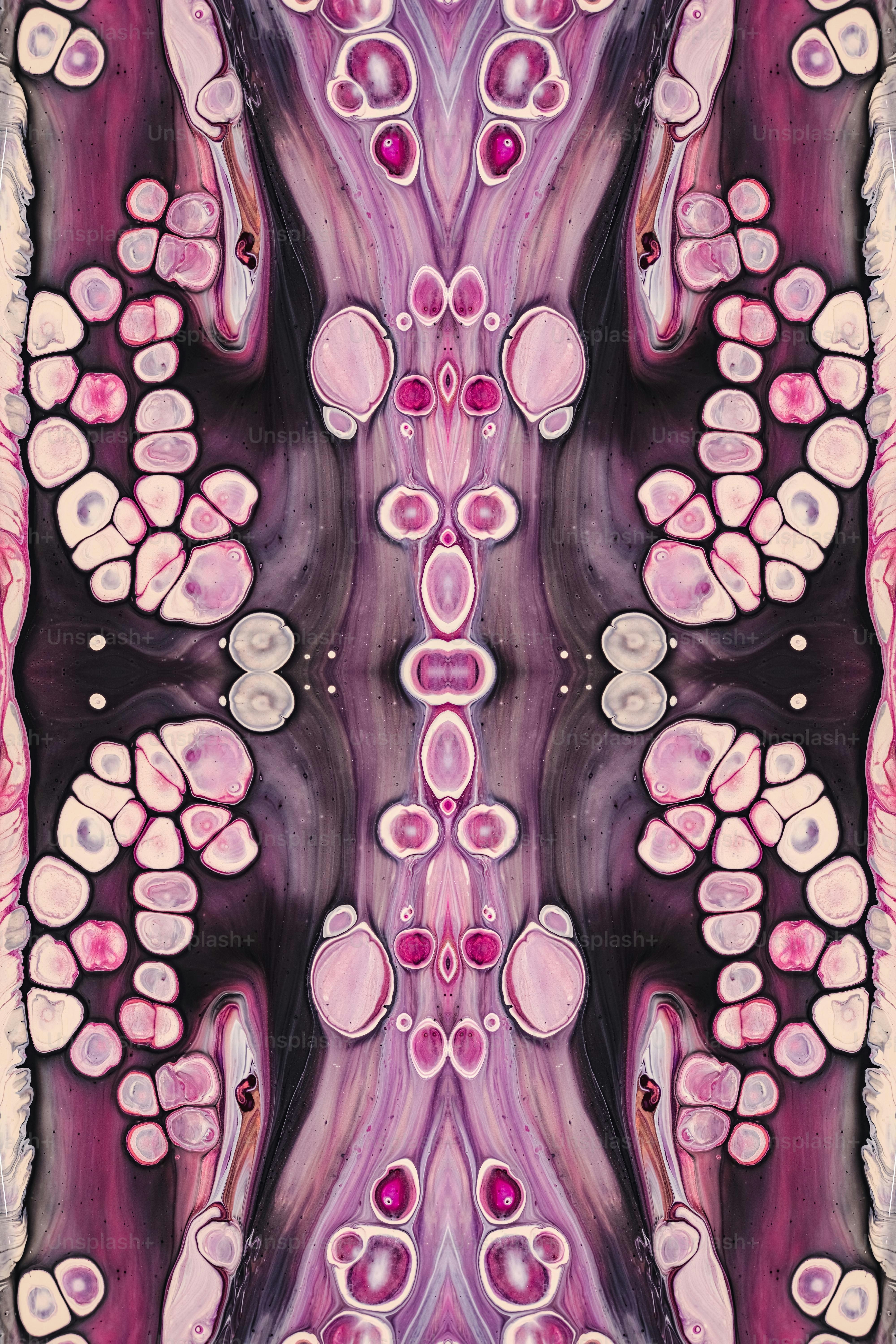 An abstract painting of pink and purple shapes photo – Wallpaper Image ...
