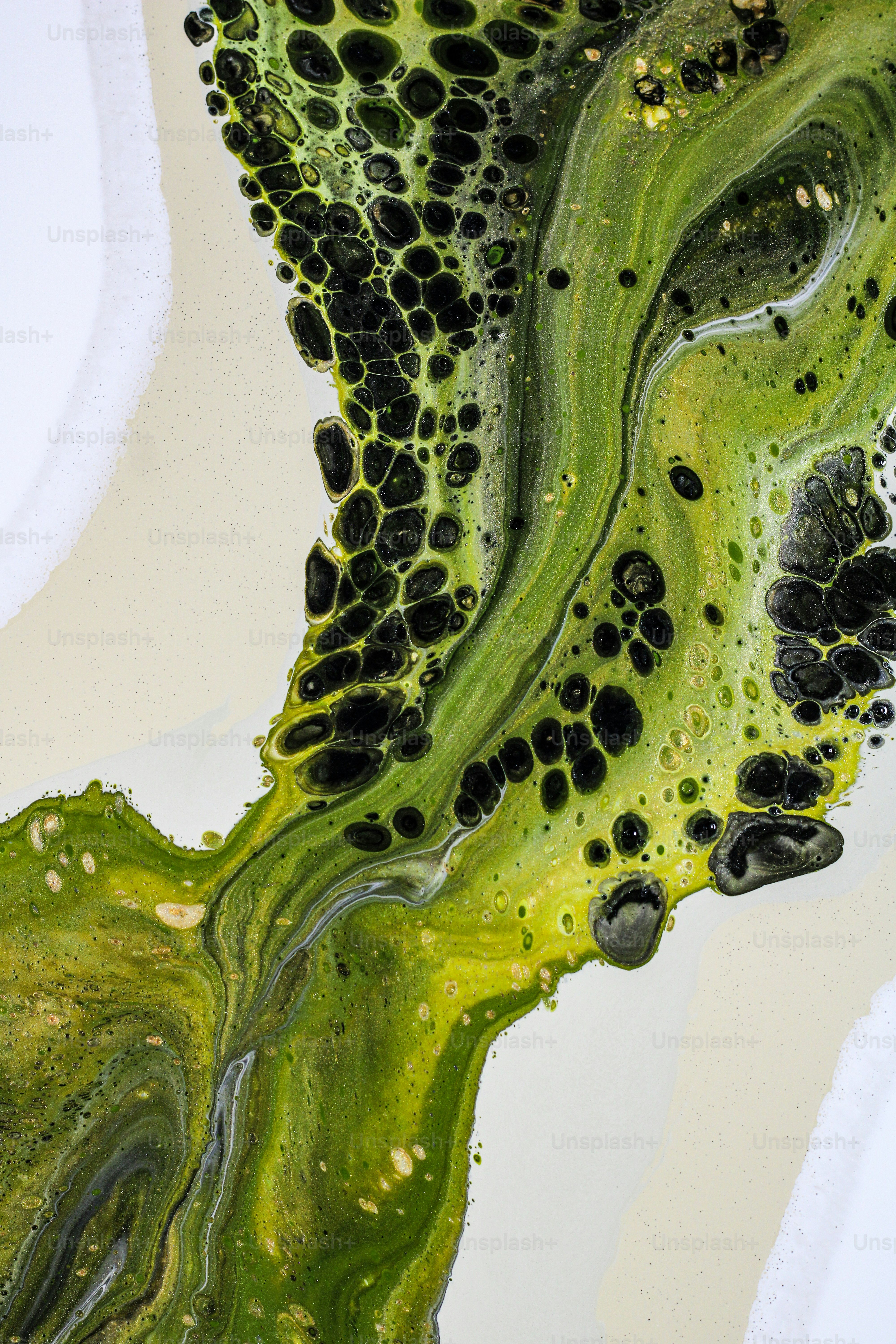 A close up of a green and black substance photo – Art Image on Unsplash