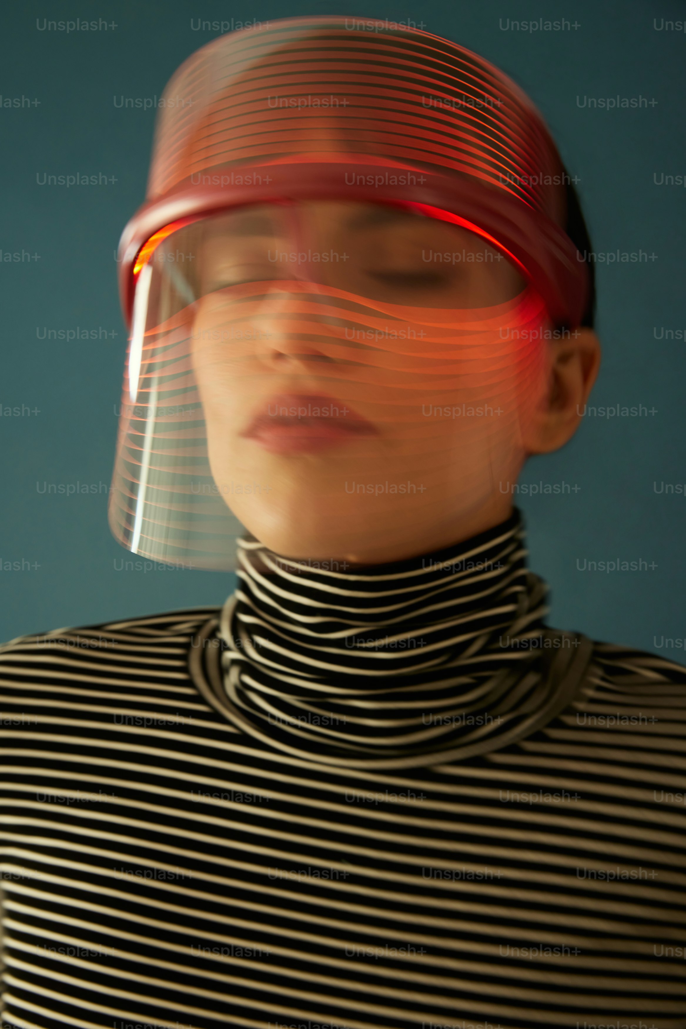 A woman with a hat and glasses on her head photo – Futuristic Image on ...