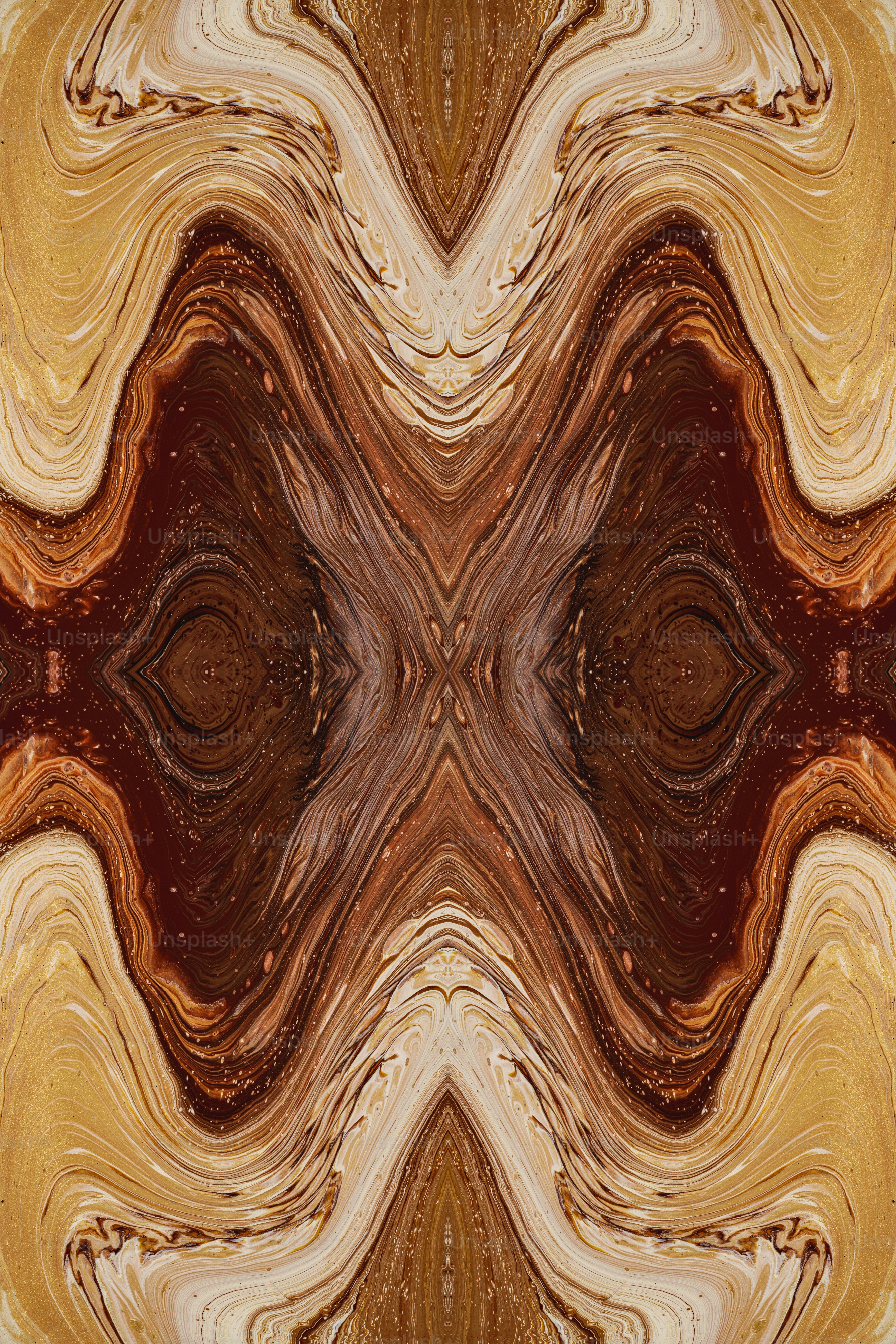 An abstract image of a brown and white pattern photo – Acrylic paint ...