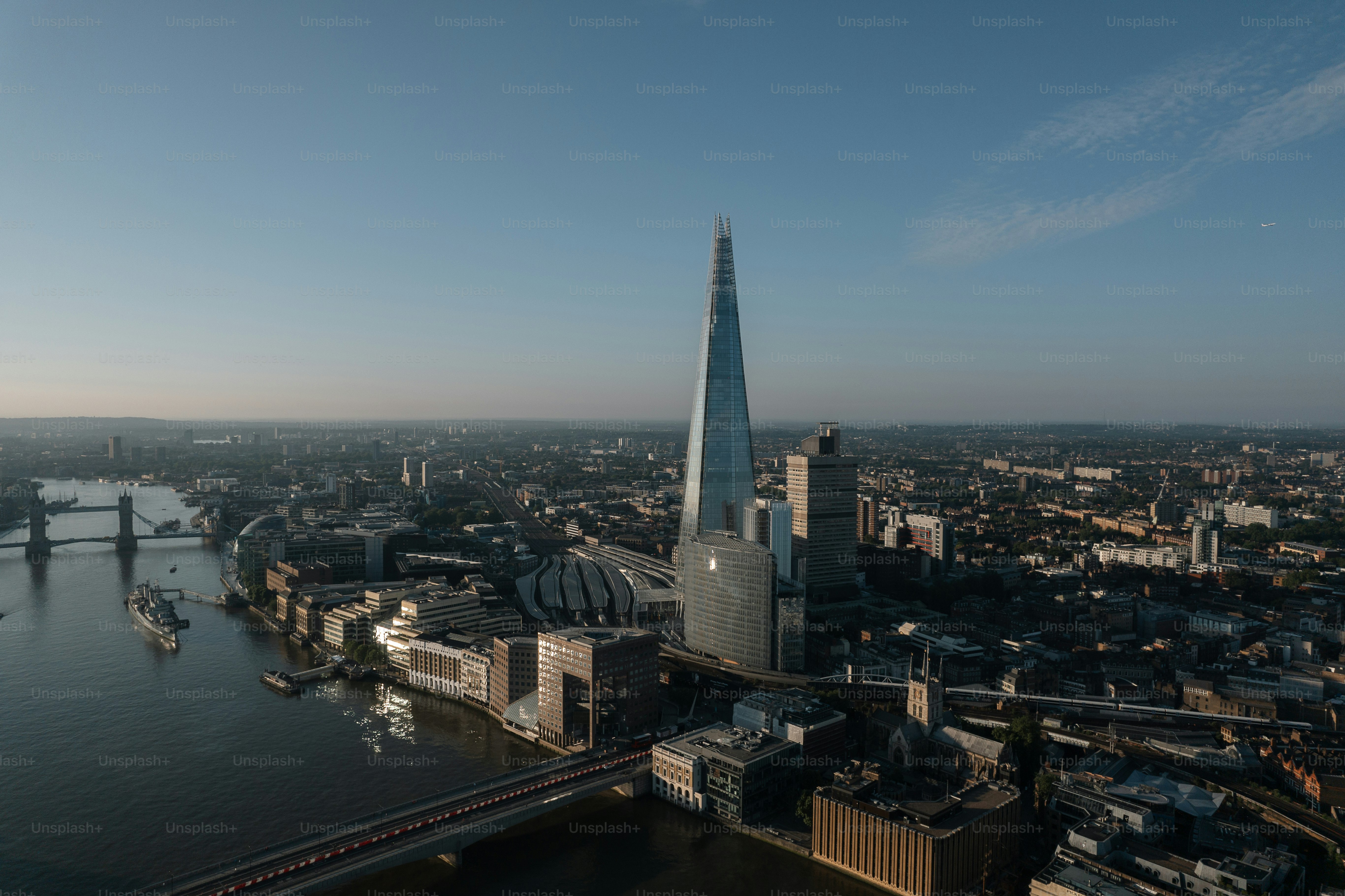 An aerial view of the city of london and the river thames photo – The ...