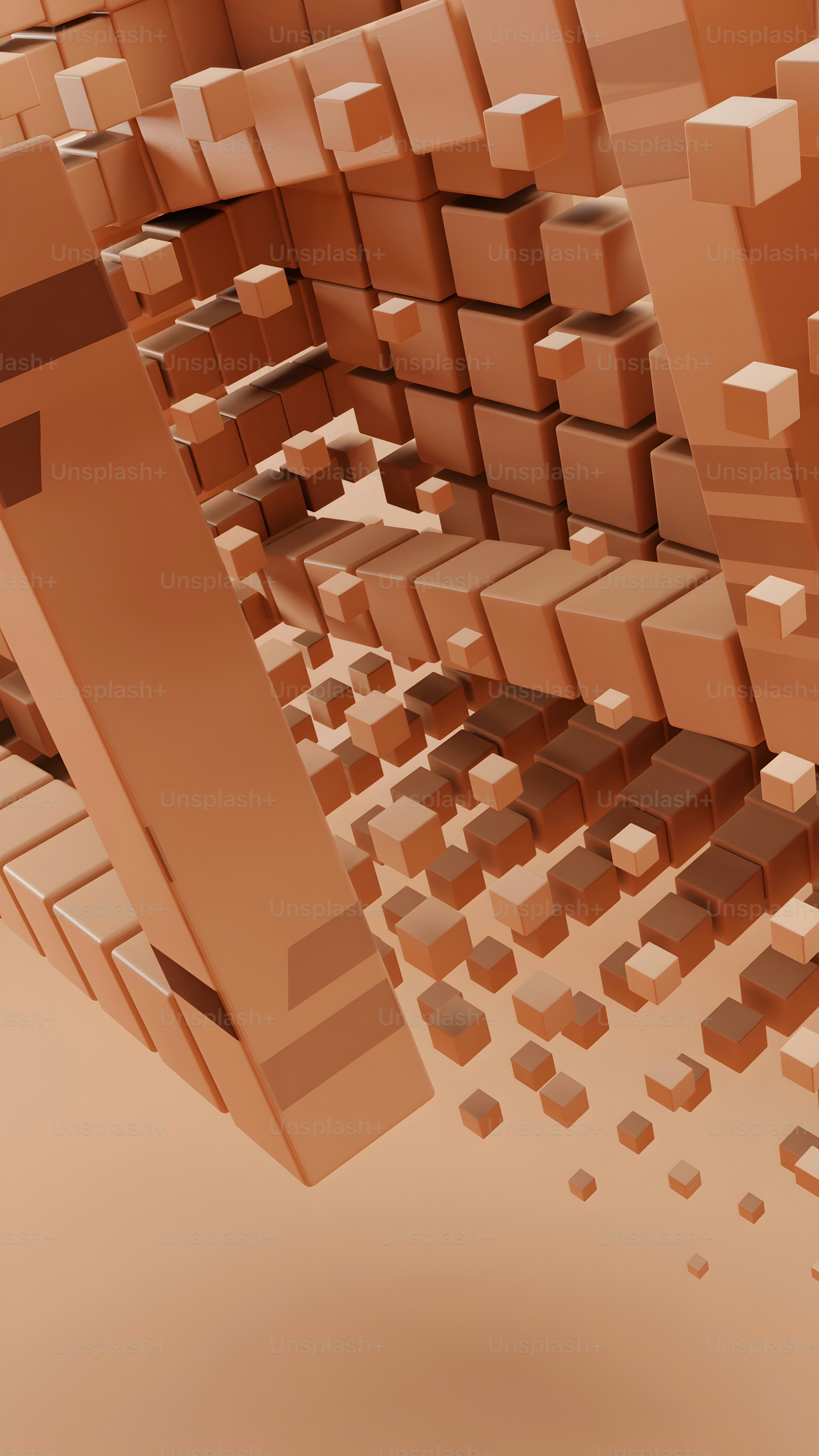 An abstract photo of a building made out of cubes photo – Negative ...