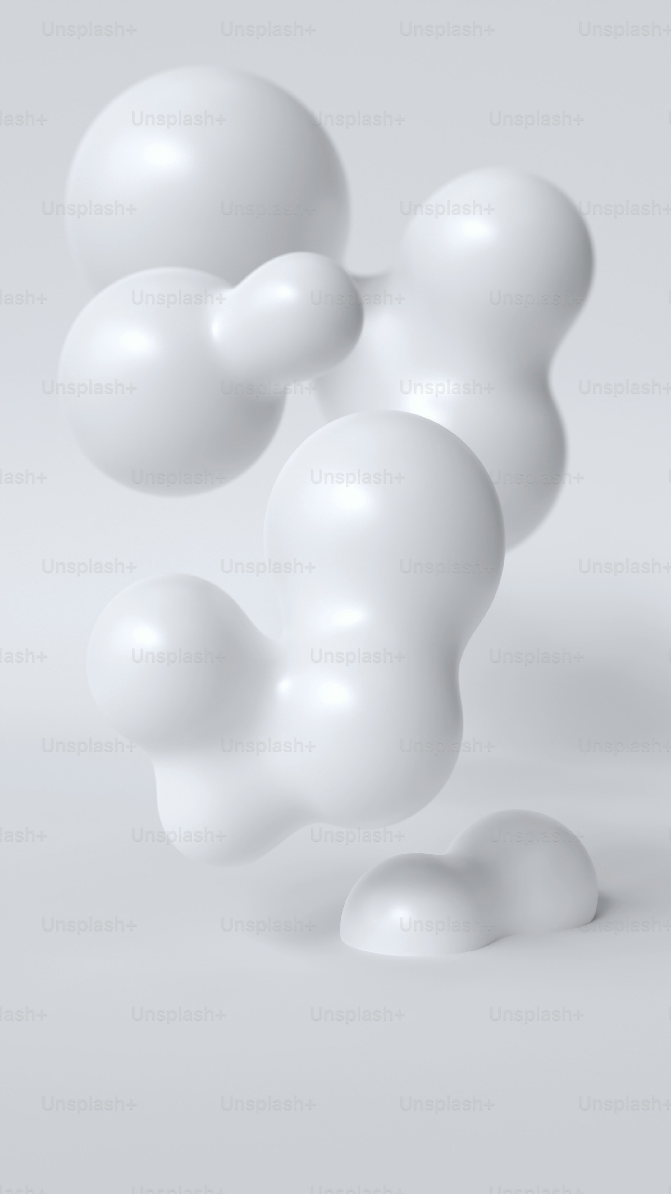 A group of white balls floating in the air photo – 3d Image on Unsplash