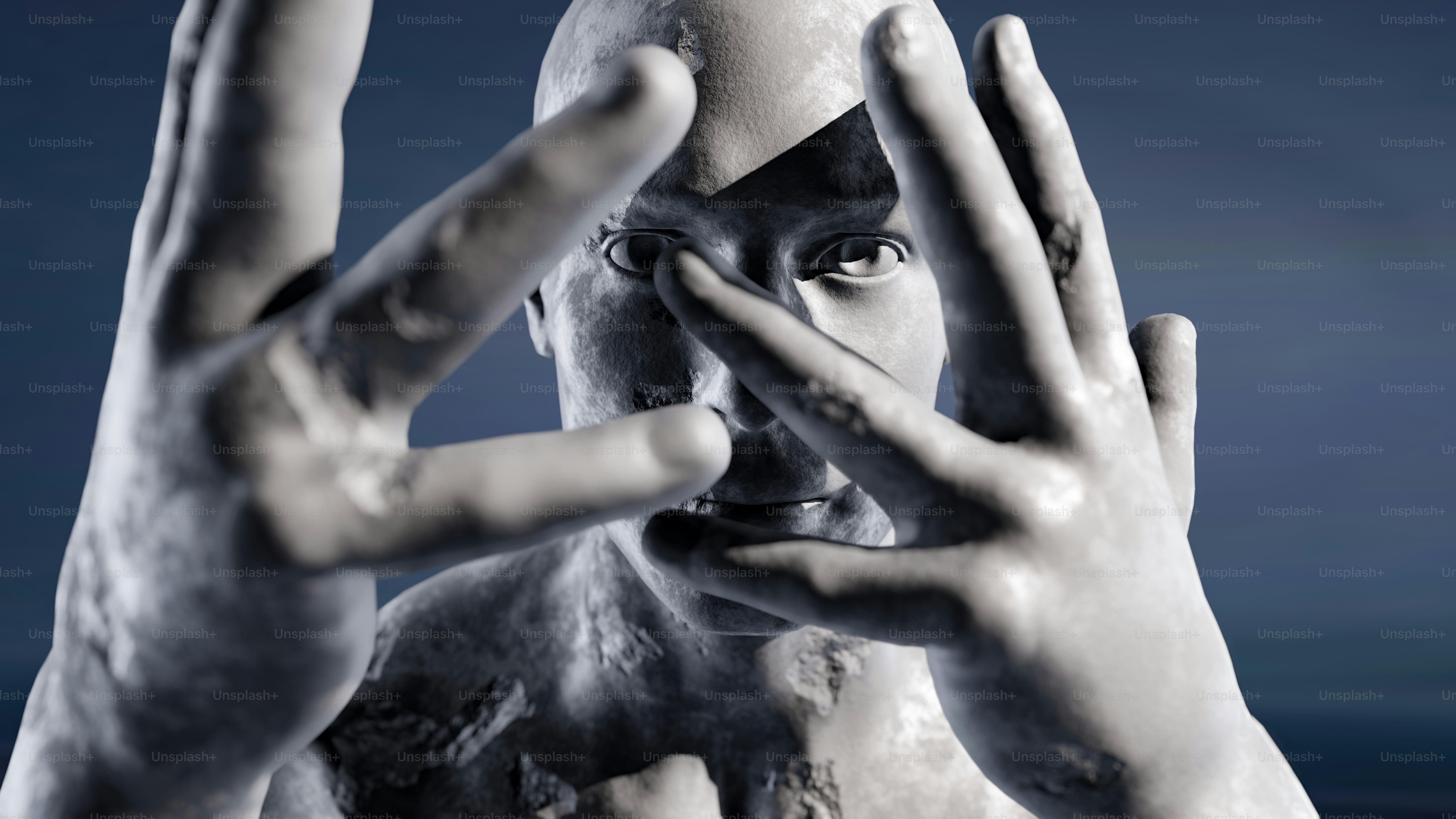 A man holding his hands up in front of his face photo – Wallpaper Image ...