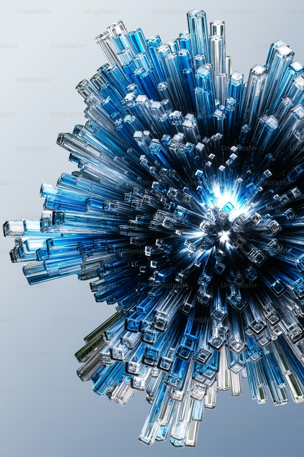 A blue and clear object is shown in the air photo – 3d render Image on ... A blue and clear object is shown in the air photo – 3d render Image on ...