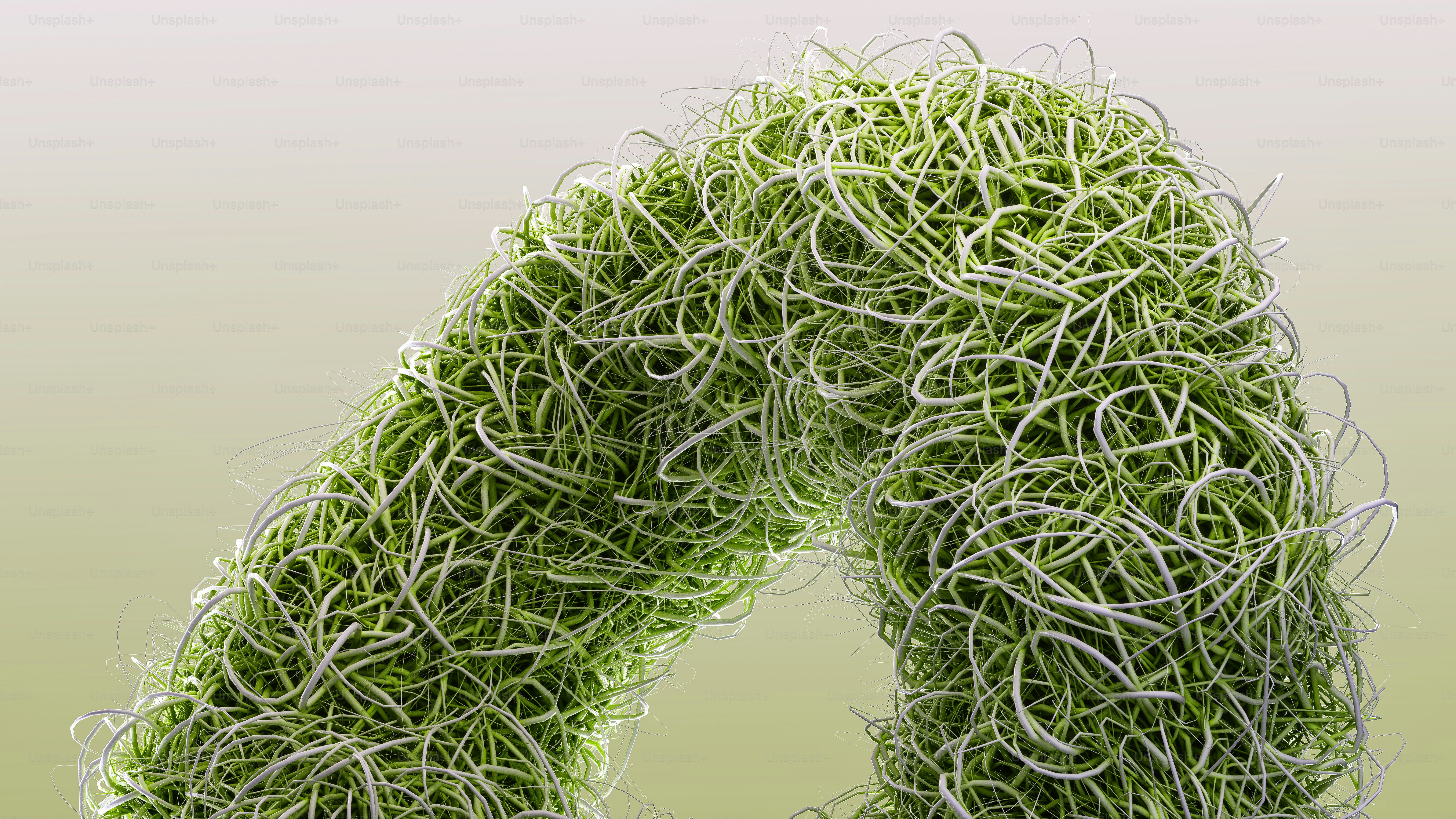 A large green object with a lot of grass on top of it photo – 3d render ...