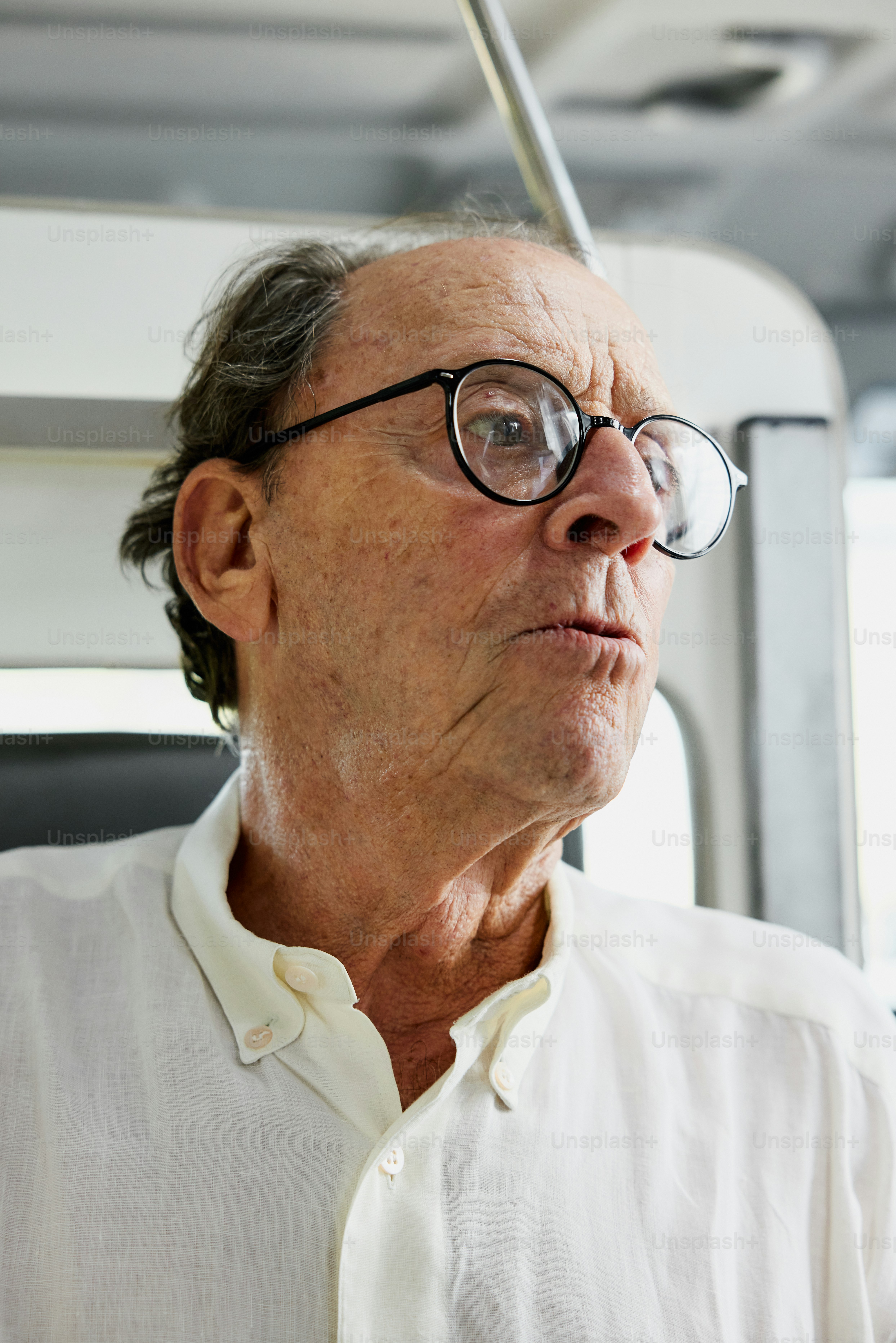 An older man wearing glasses and a white shirt photo – Old age Image on ...