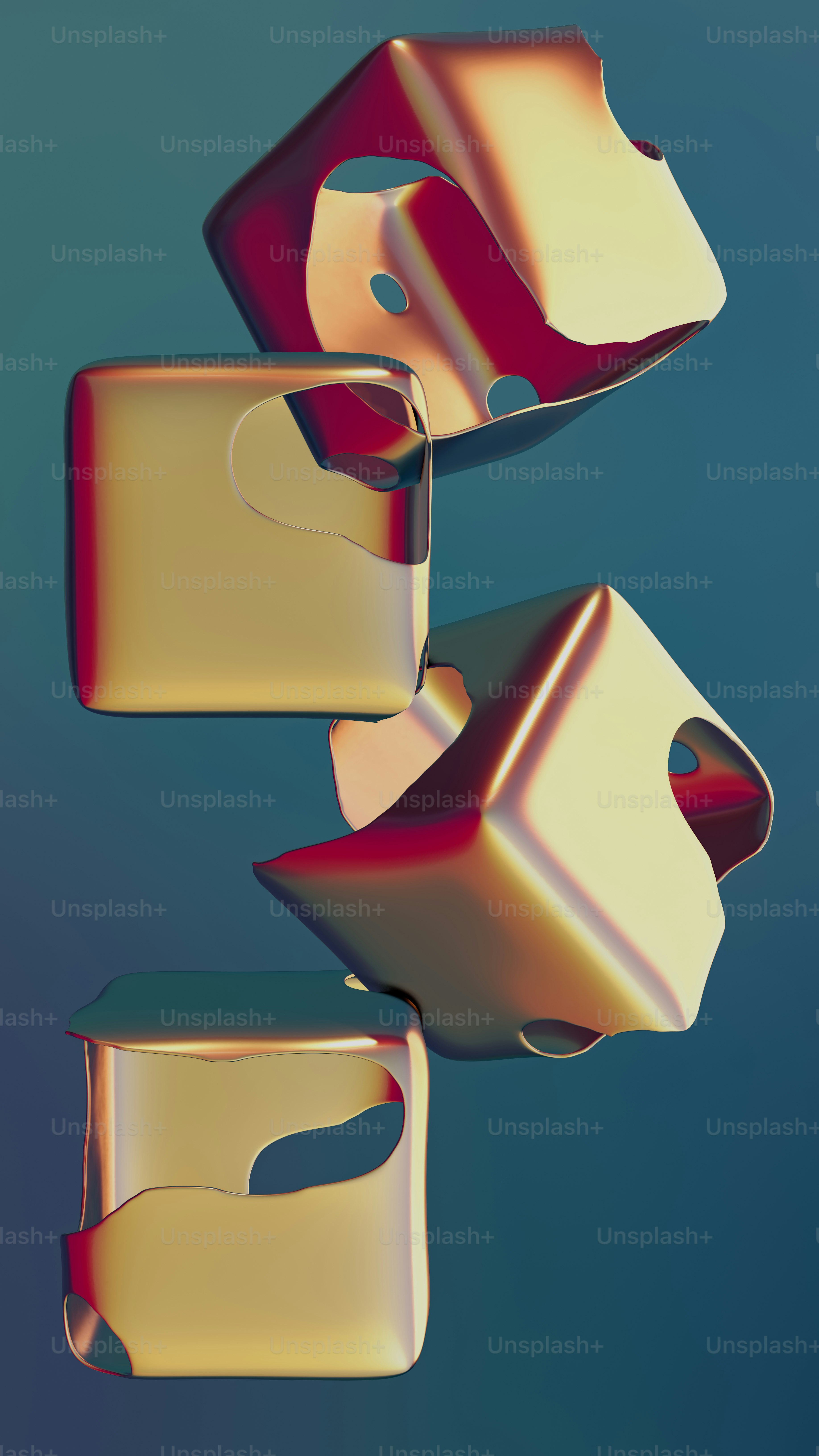 A group of shiny objects floating in the air photo – Background Image ...
