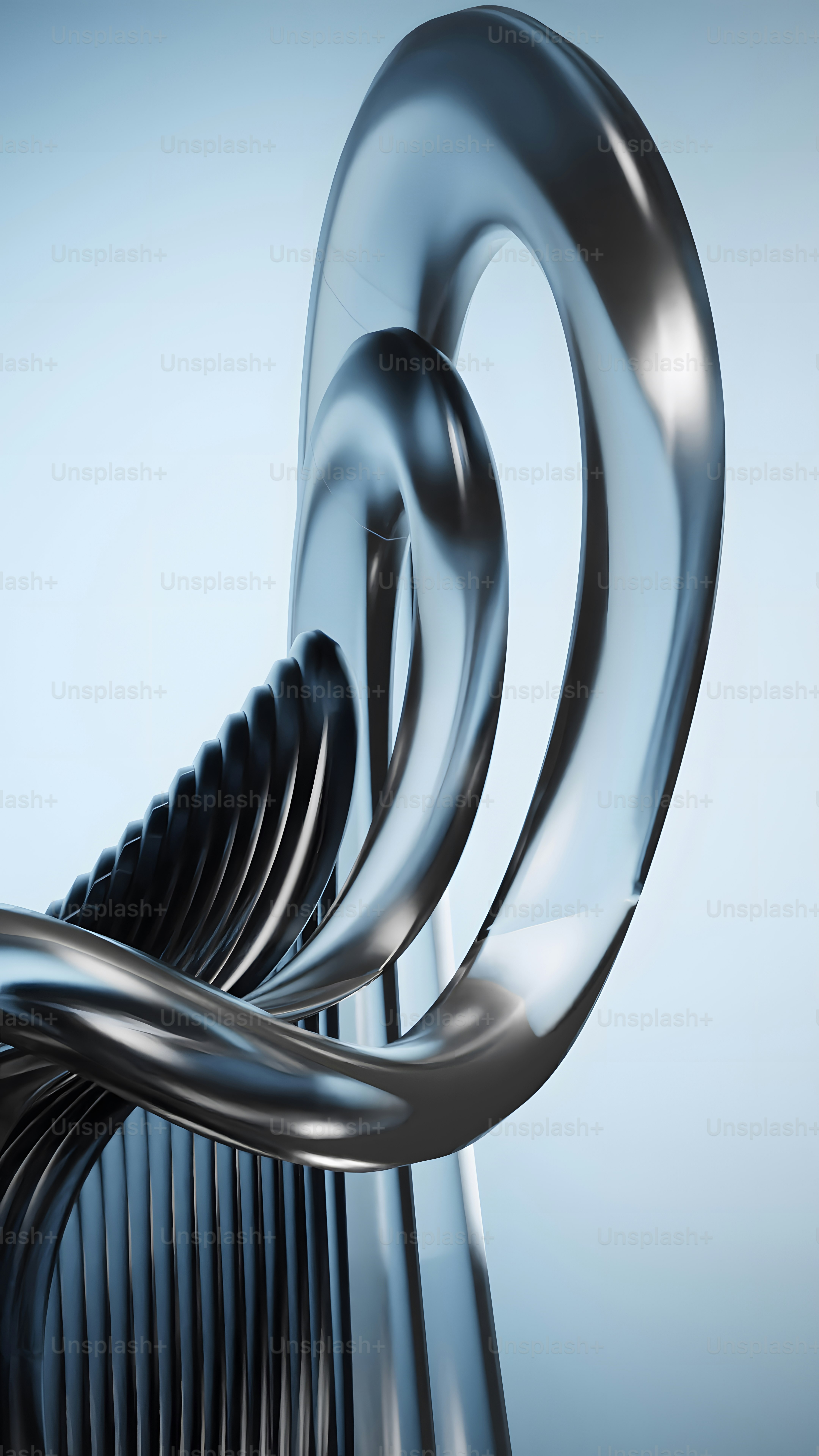Foto Un objeto metálico con un diseño curvo – Renderizado 3d Imagen en ...
