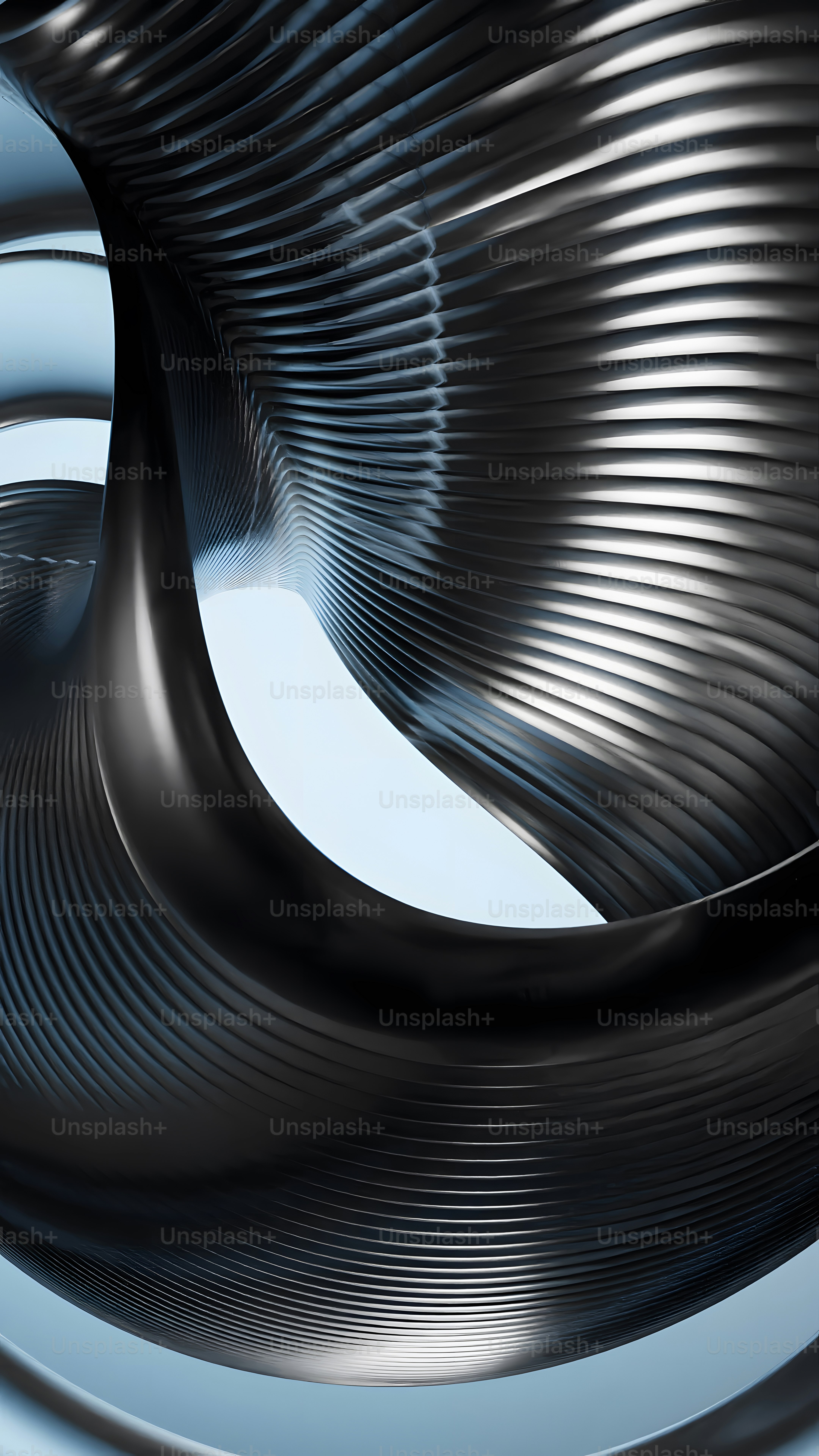 A black and white photo of a curved object photo – 3d Image on Unsplash