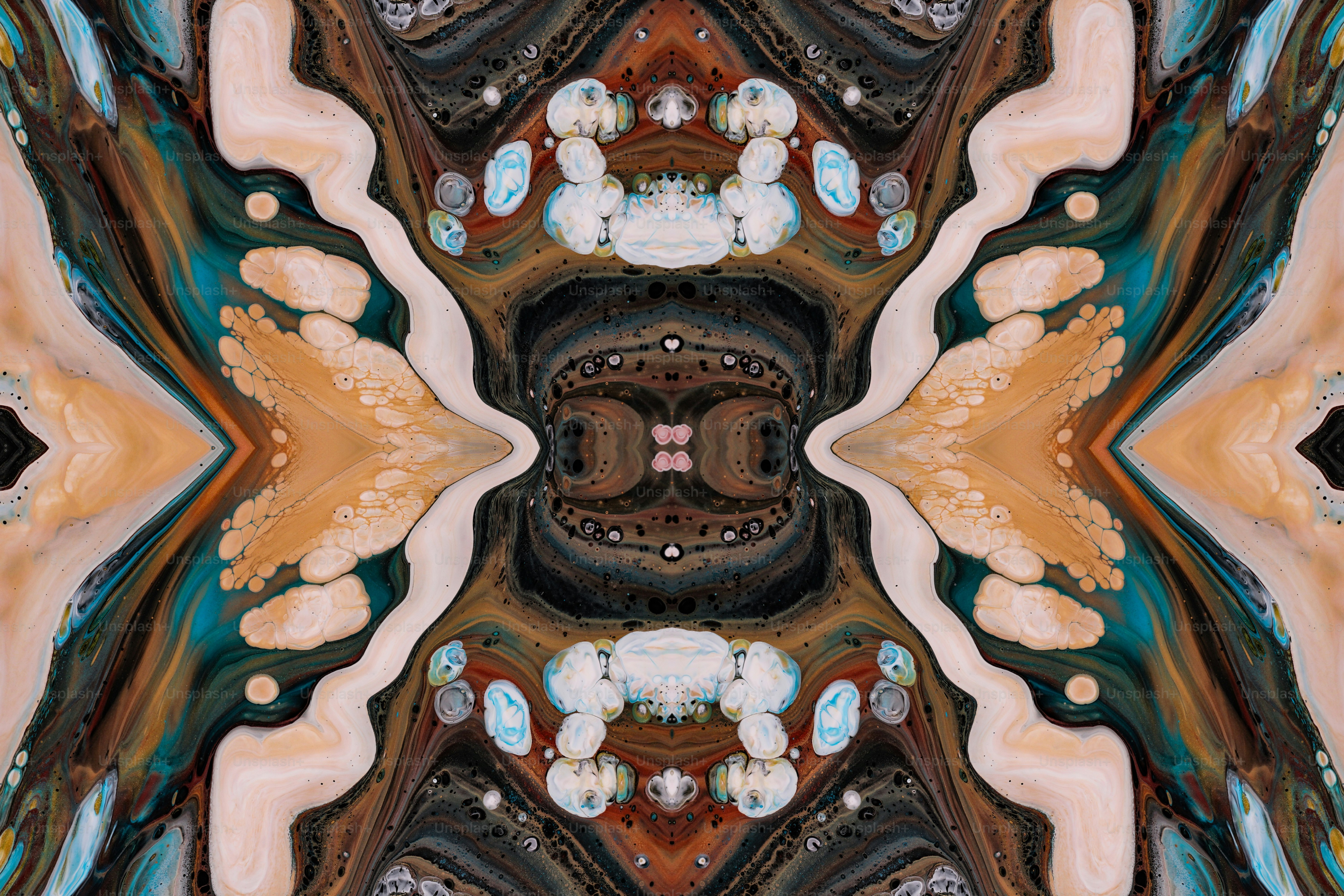 An abstract image of a pattern made up of different colors and shapes ...