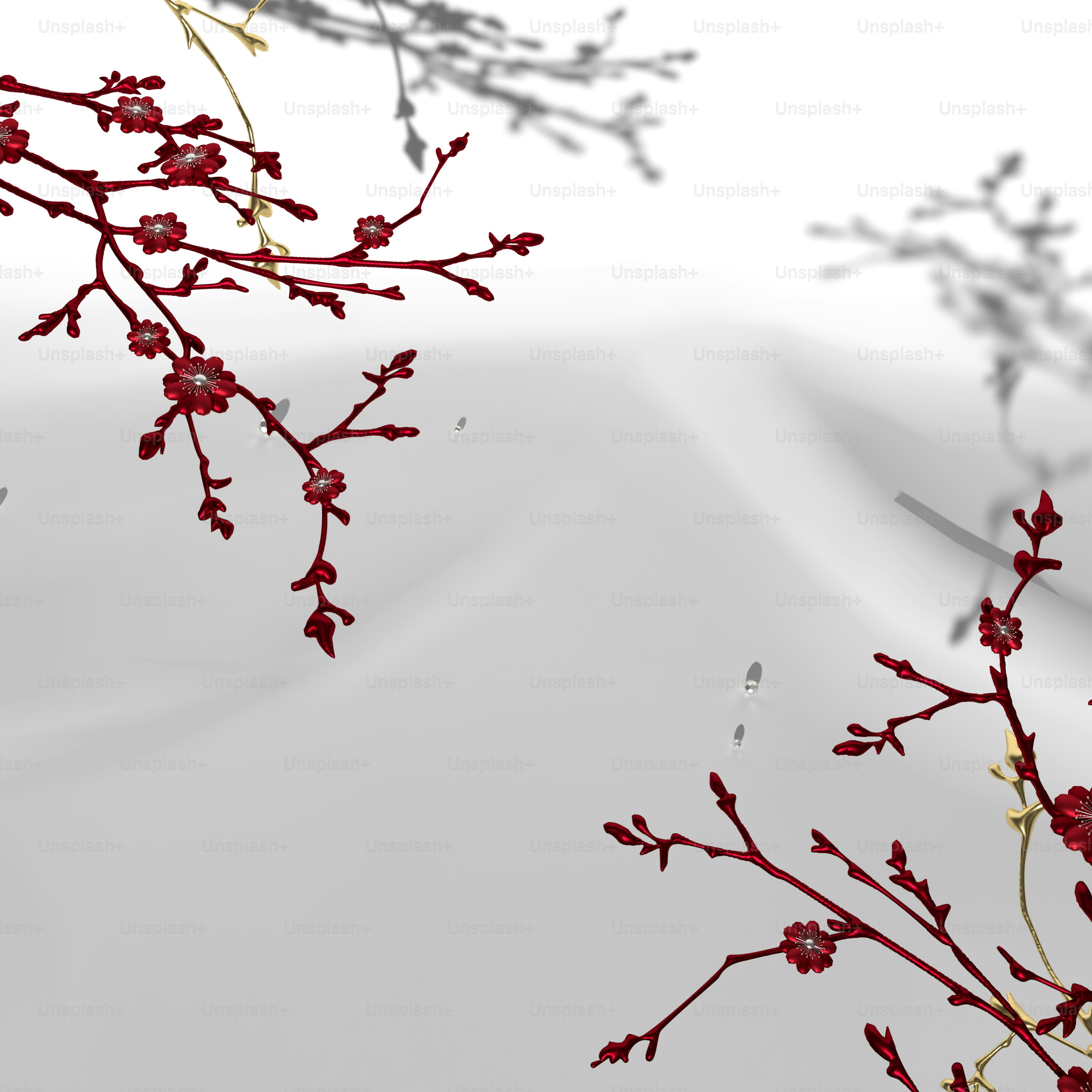 A red background with a branch of a tree photo – Background Image on ...