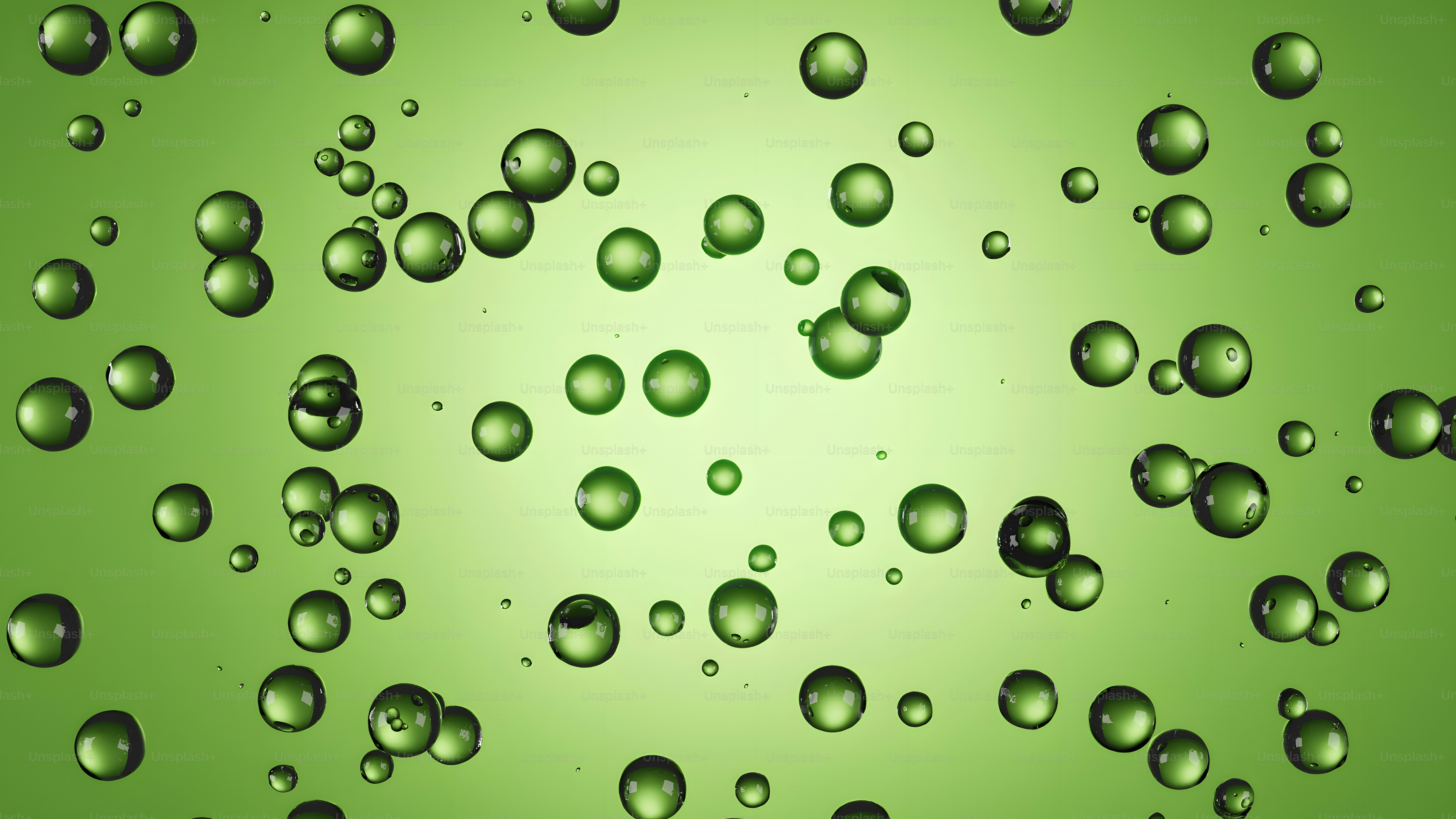 A lot of water droplets on a green background photo – Drop water Image ...