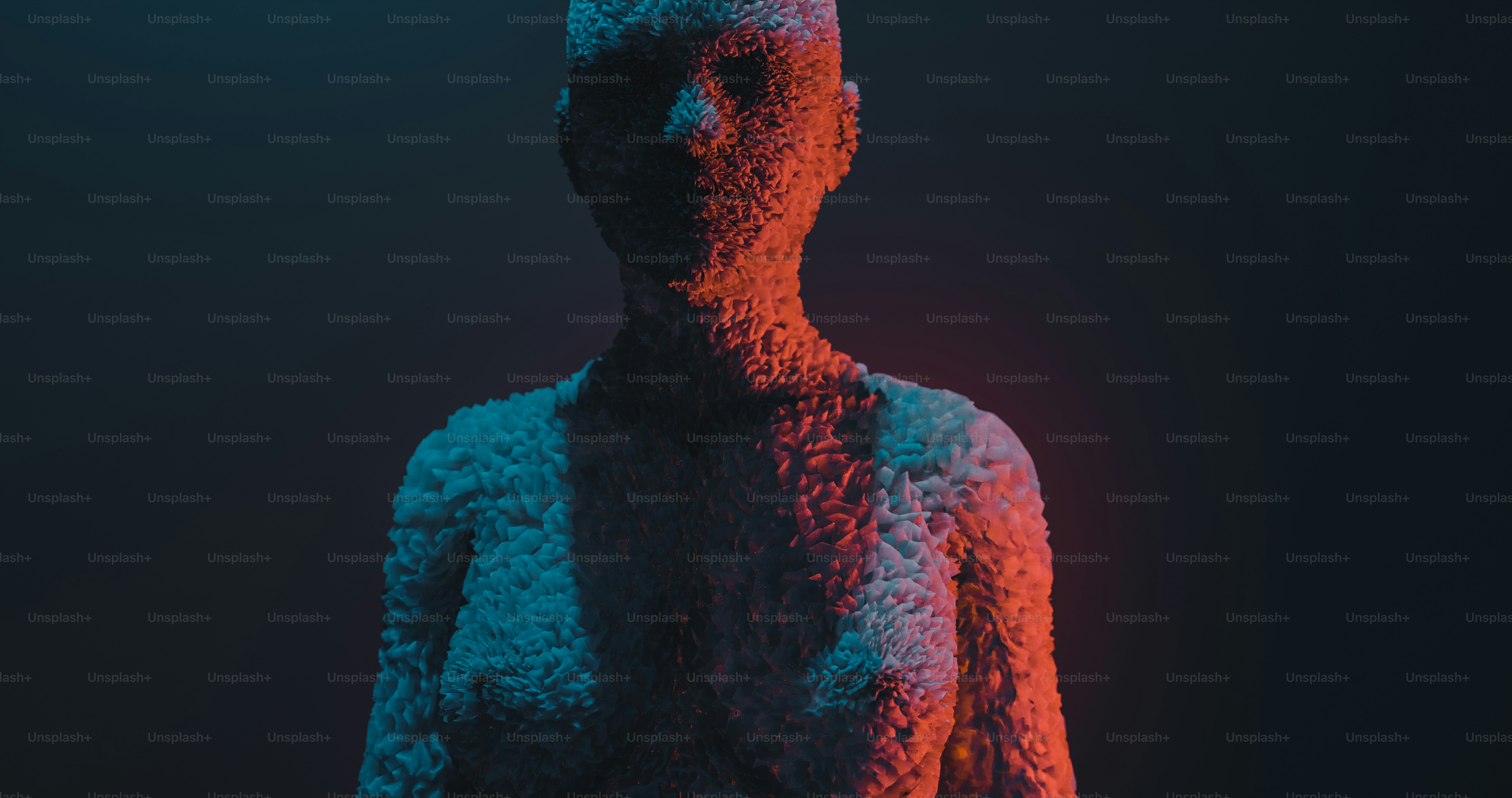 A 3d image of a human body with red and blue colors photo – Businessman ...