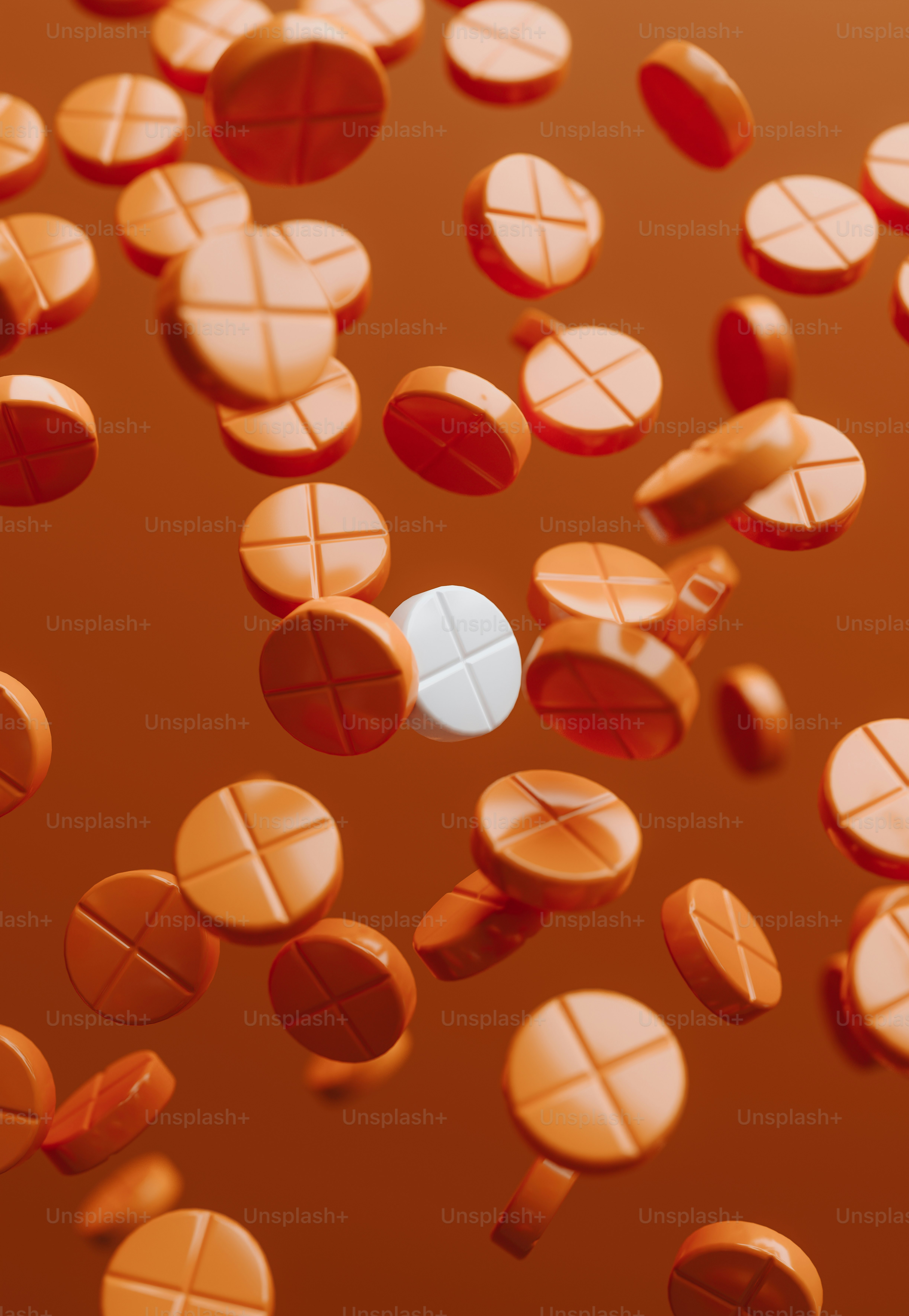 A group of pills floating on top of each other photo – Healthcare Image ...
