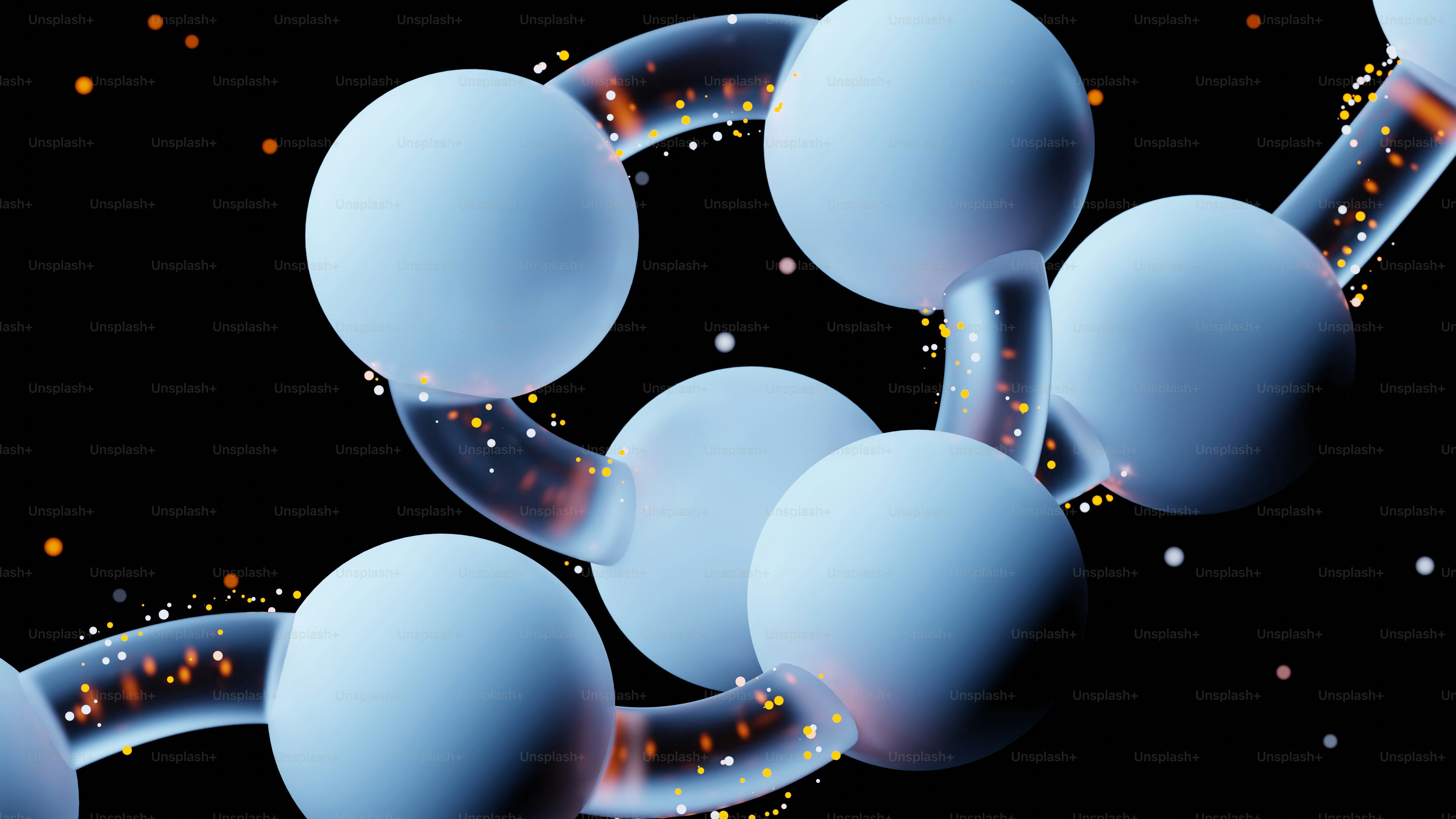 A group of white balls floating next to each other photo – Render Image ...