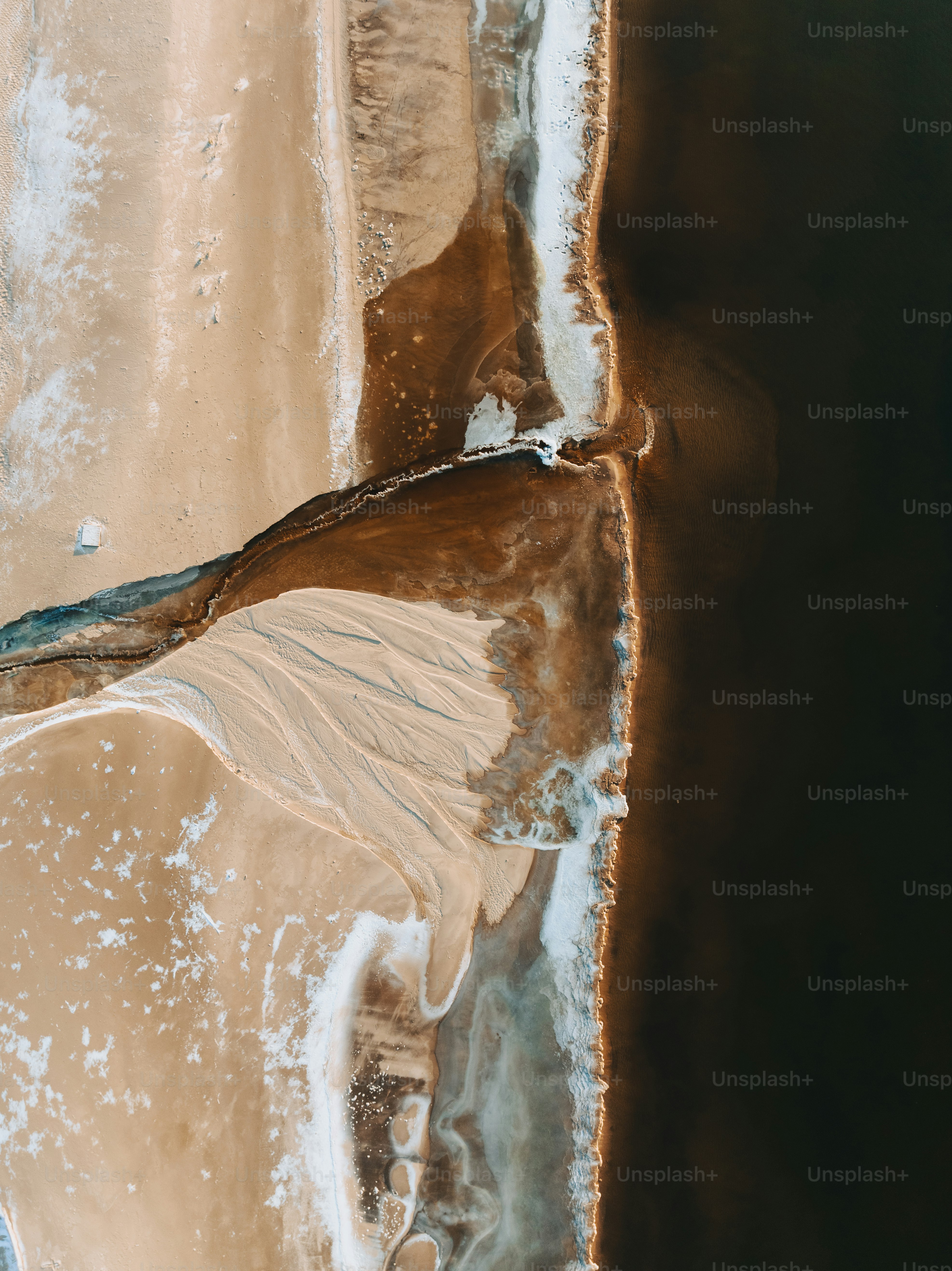 A bird's eye view of a sandy beach photo – Texture Image on Unsplash