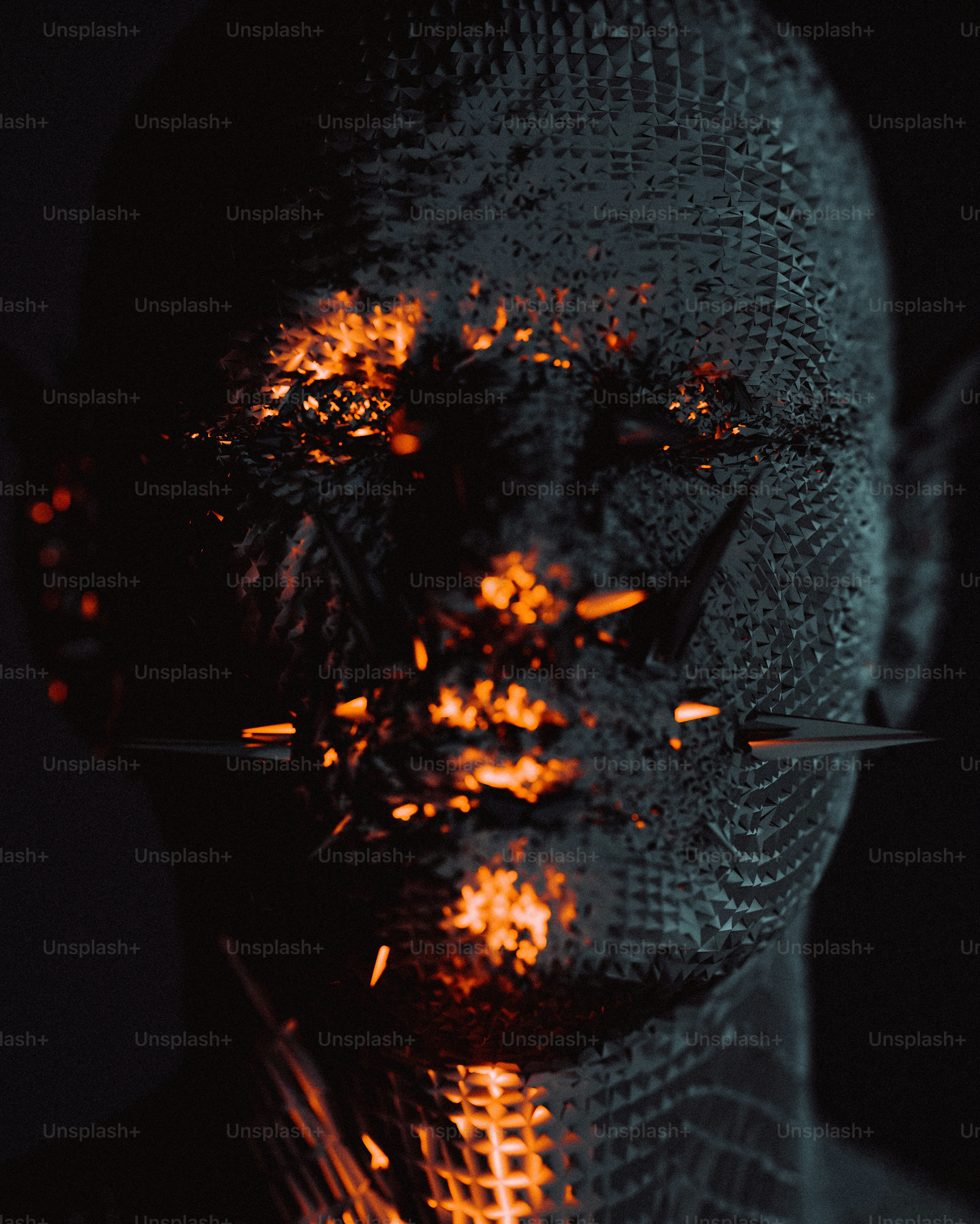 A person with a wire face and a black background photo – The future ...