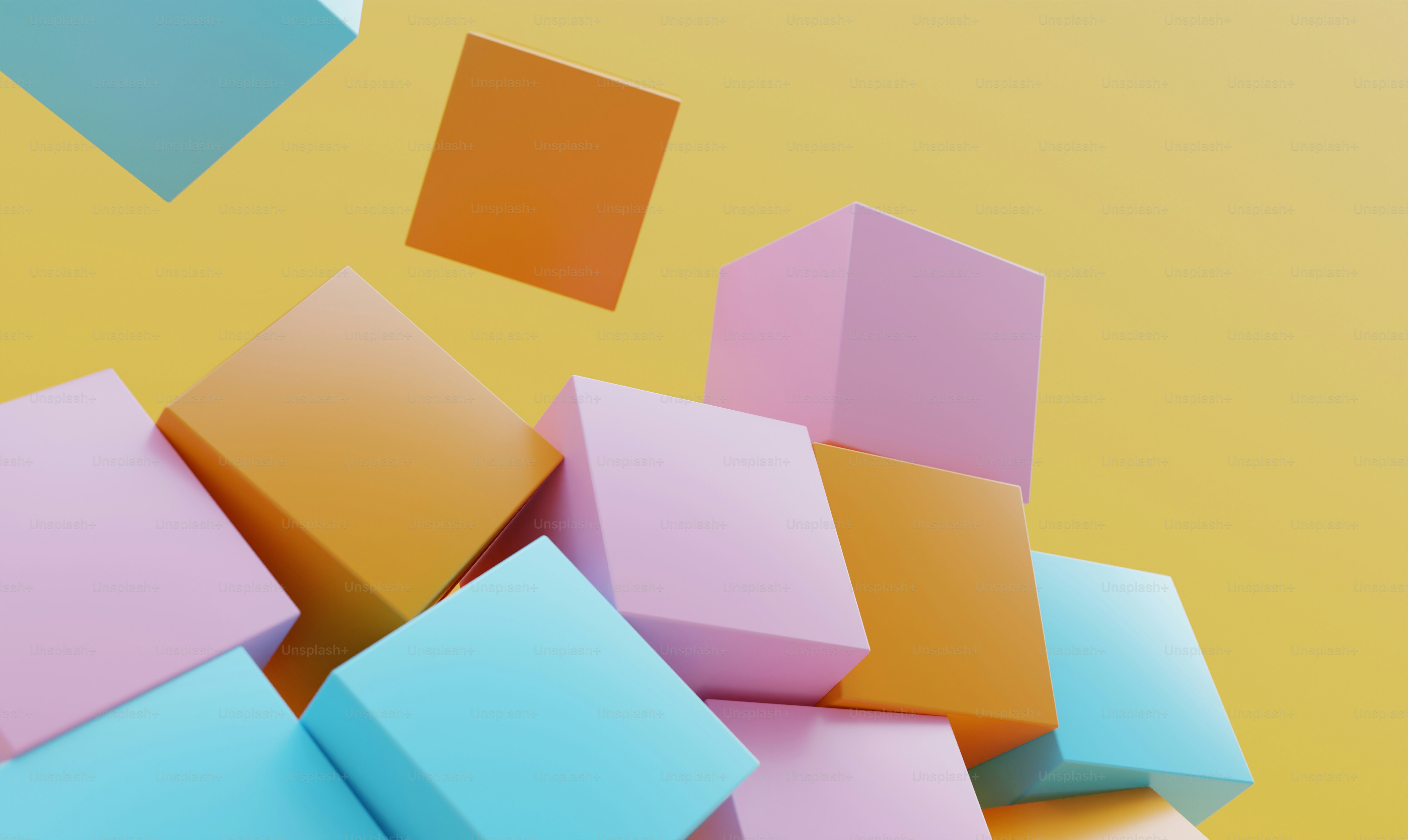 A bunch of cubes that are in the air photo – Wallpapers Image on Unsplash