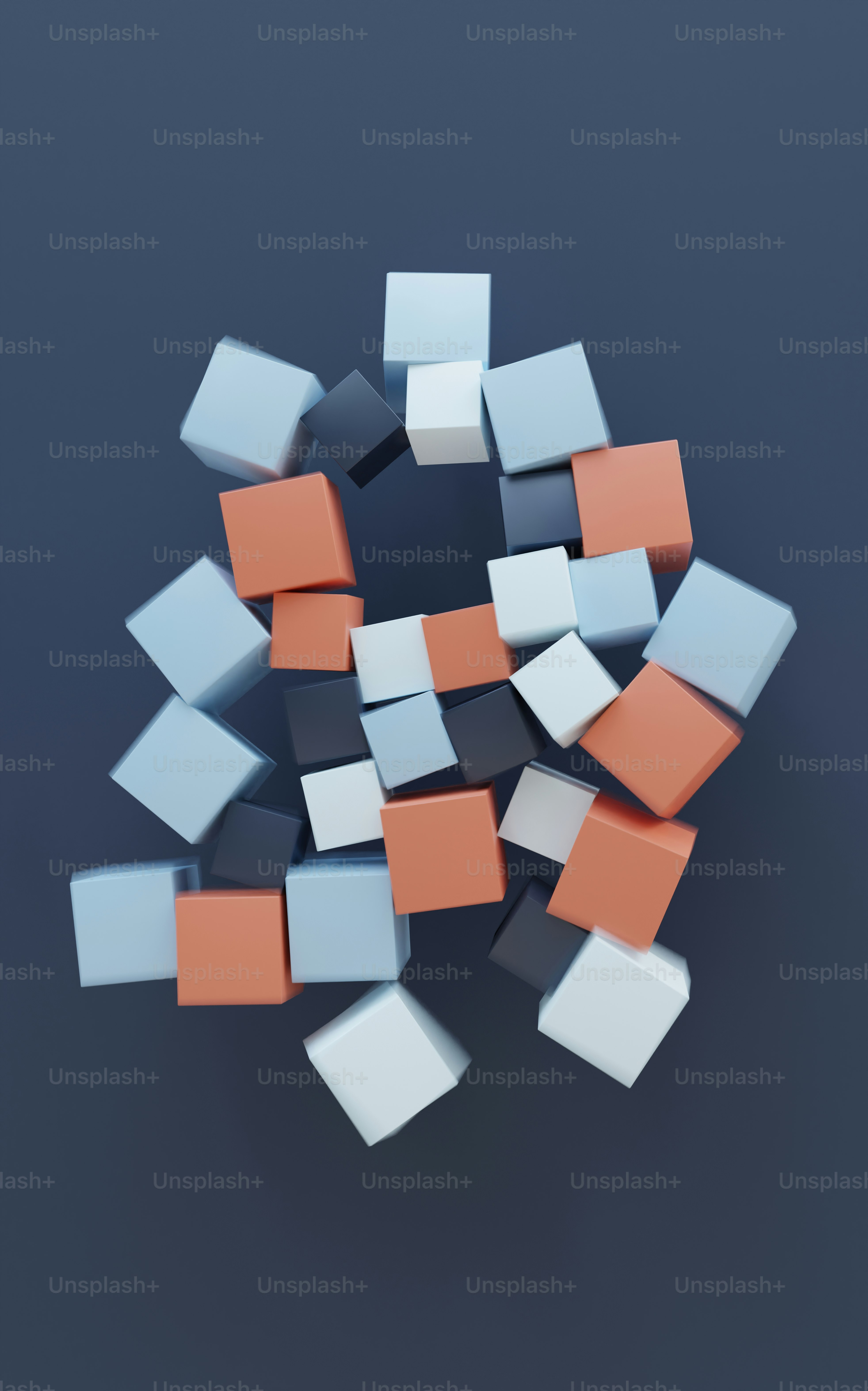 A bunch of cubes sitting on top of a table photo – Negative space Image ...