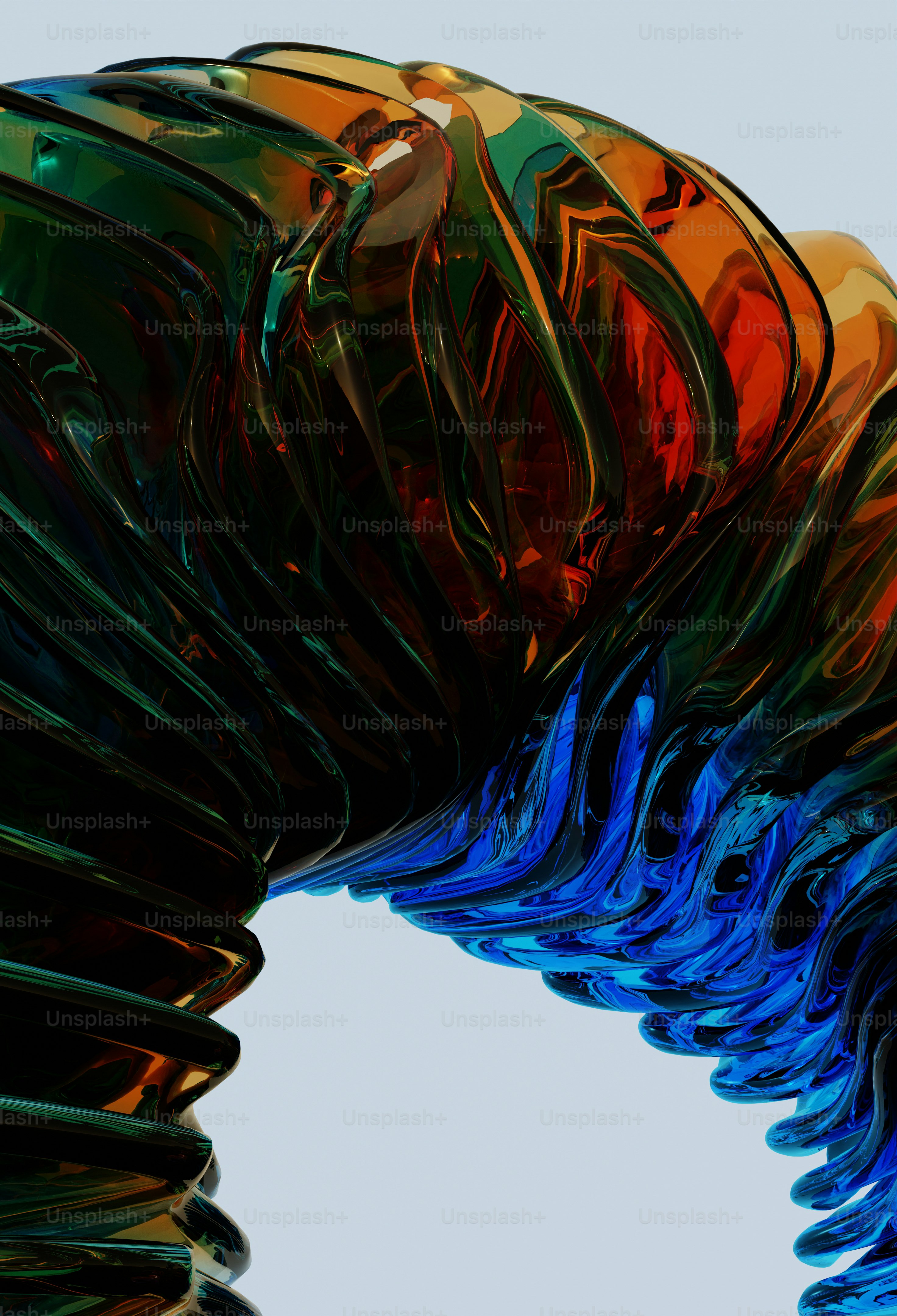 A close up of a very colorful object photo – 3d wallpaper Image on Unsplash