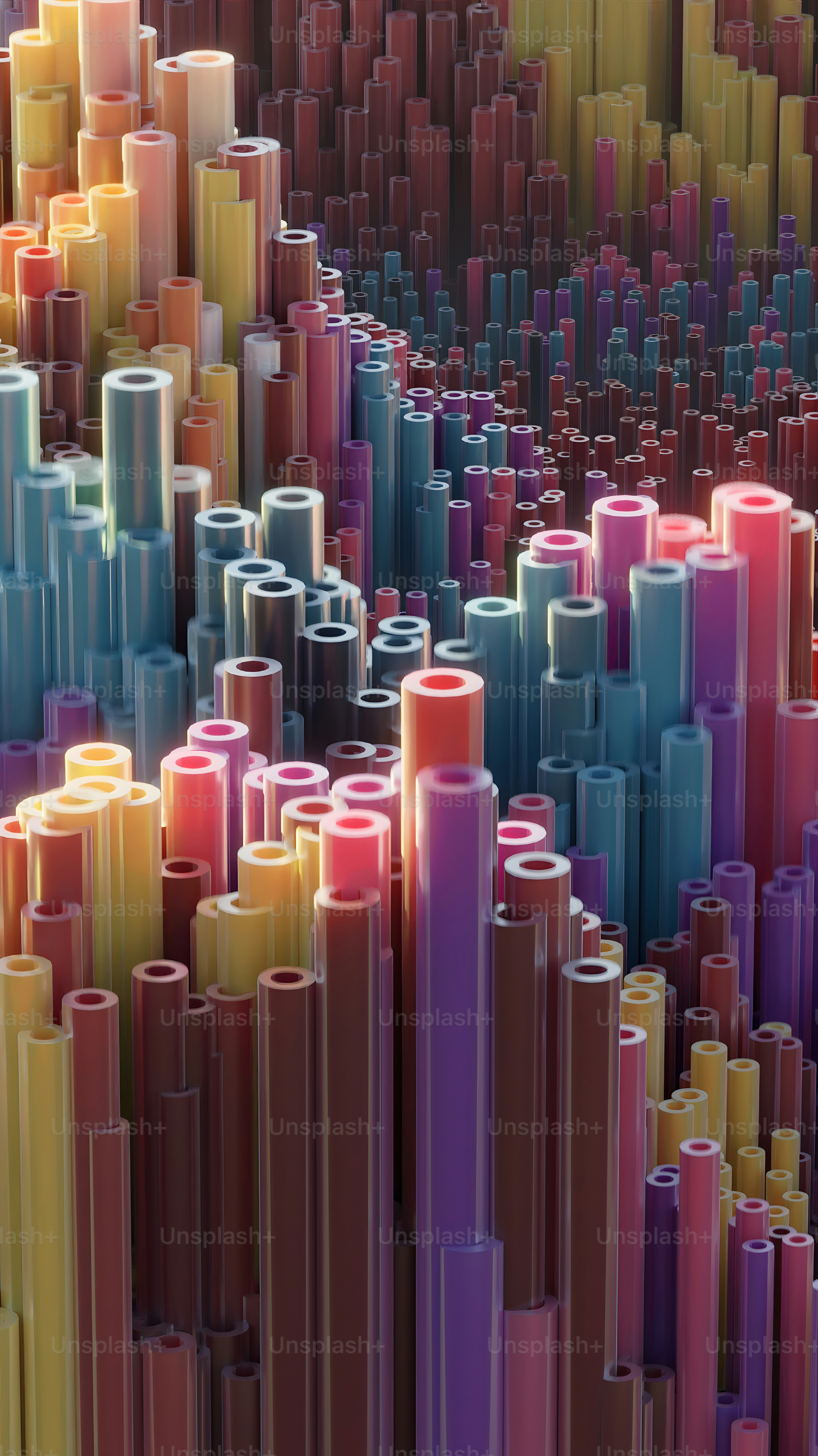 A group of multicolored objects are arranged in a pattern photo – Tubes ...