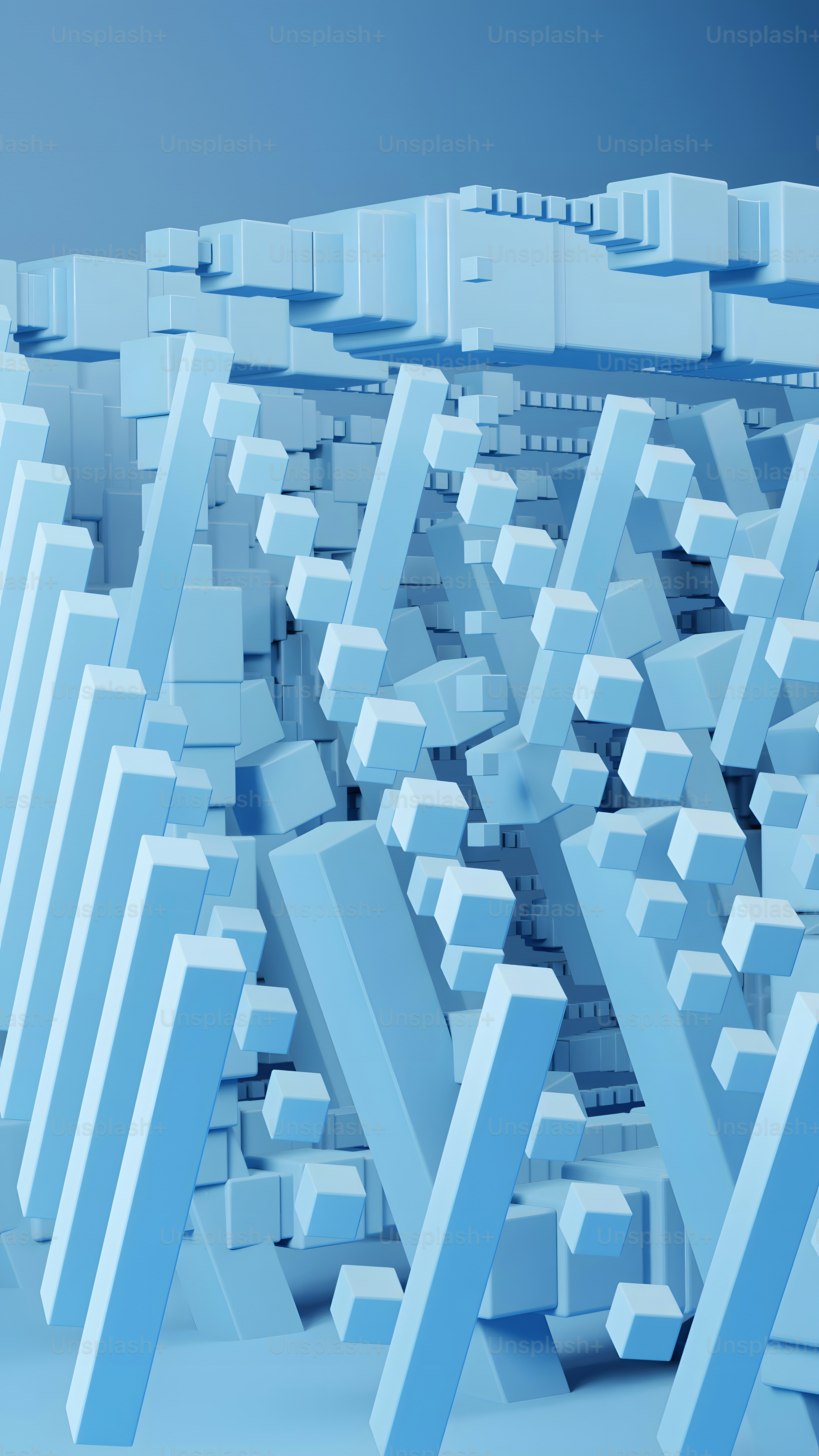 A large group of white and blue cubicles photo – Abstract Image on Unsplash