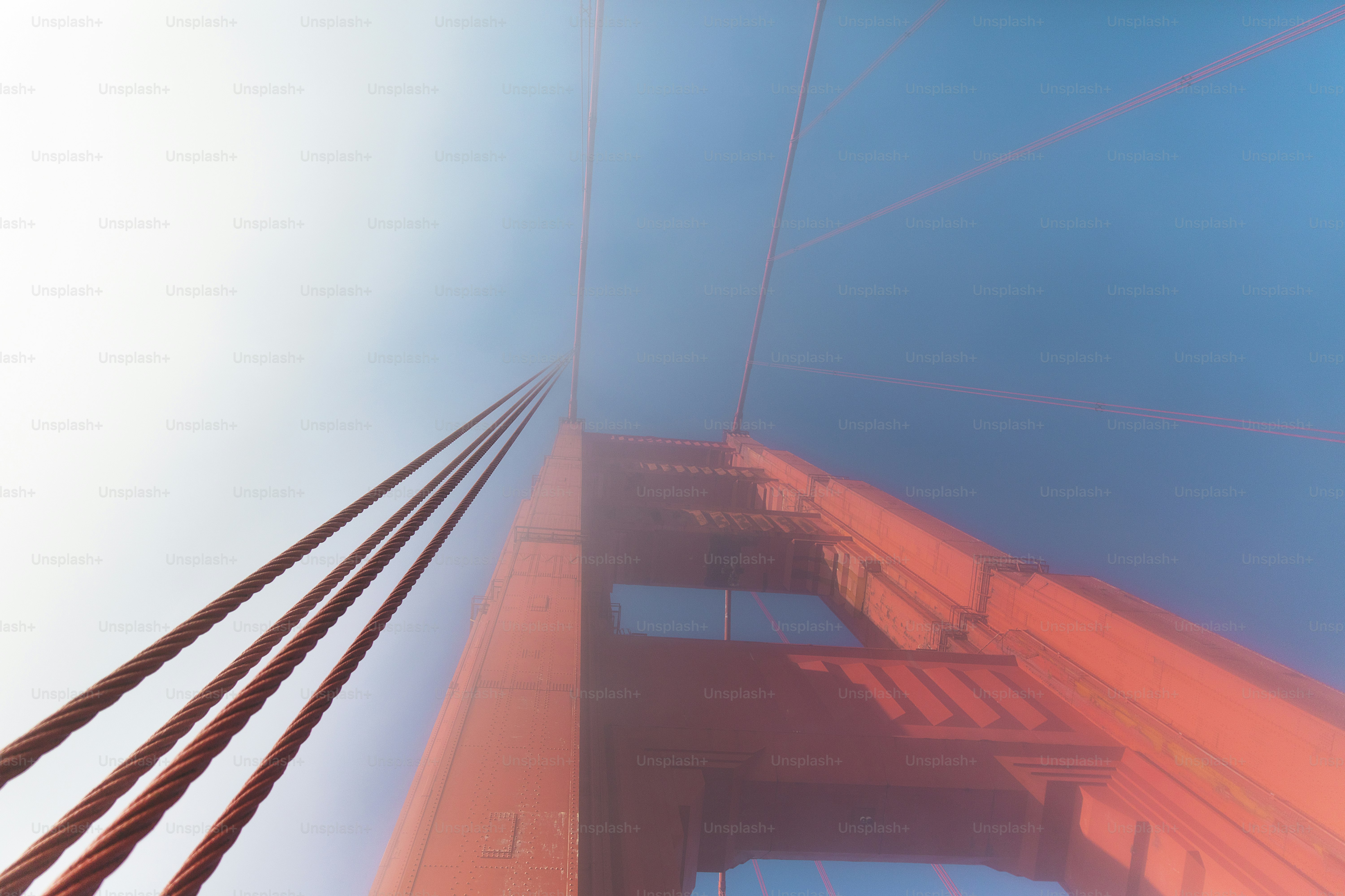 A view of the top of a bridge from below photo – San francisco Image on ...