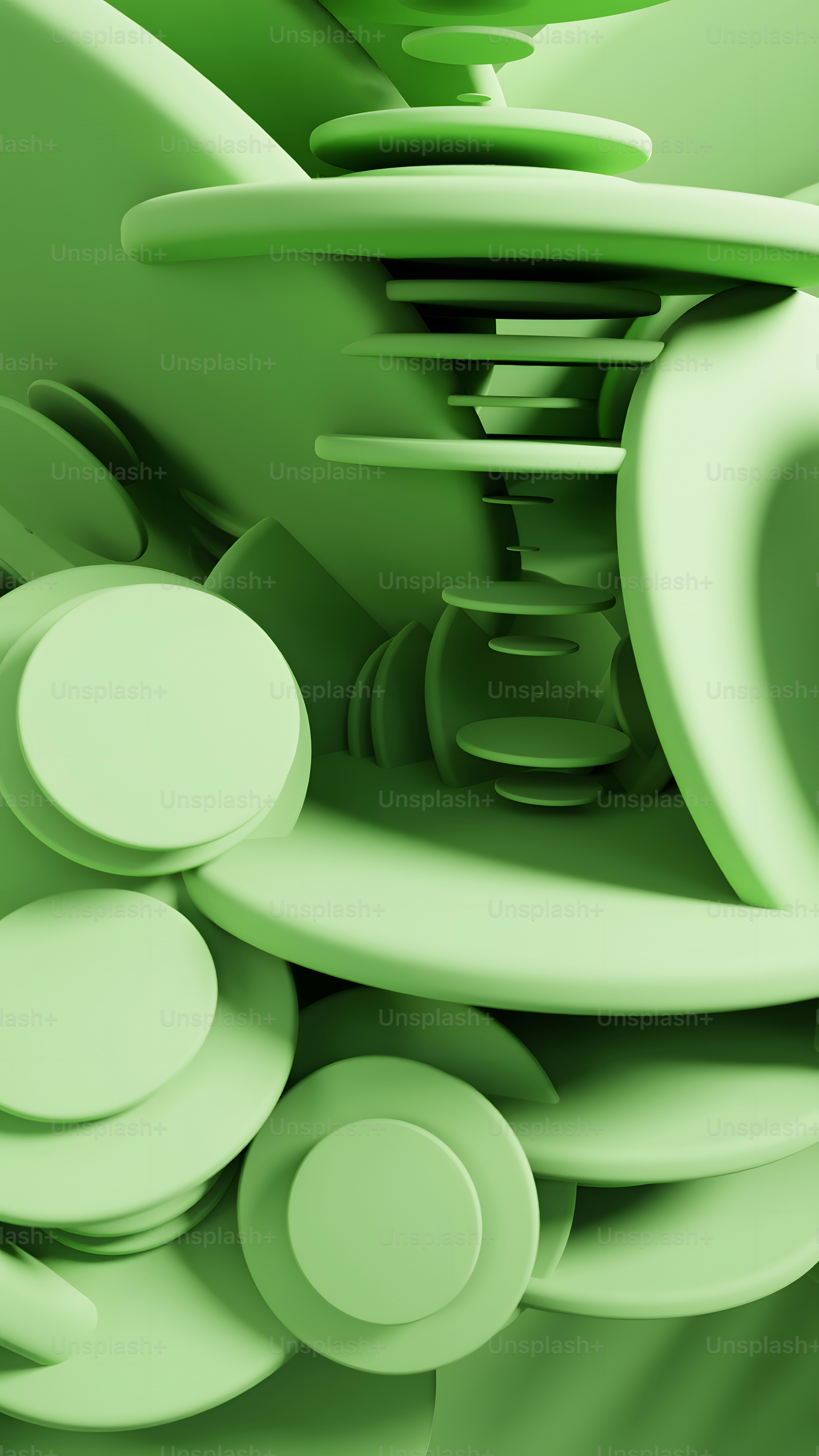 A bunch of green buttons sitting on top of each other photo – Light ...