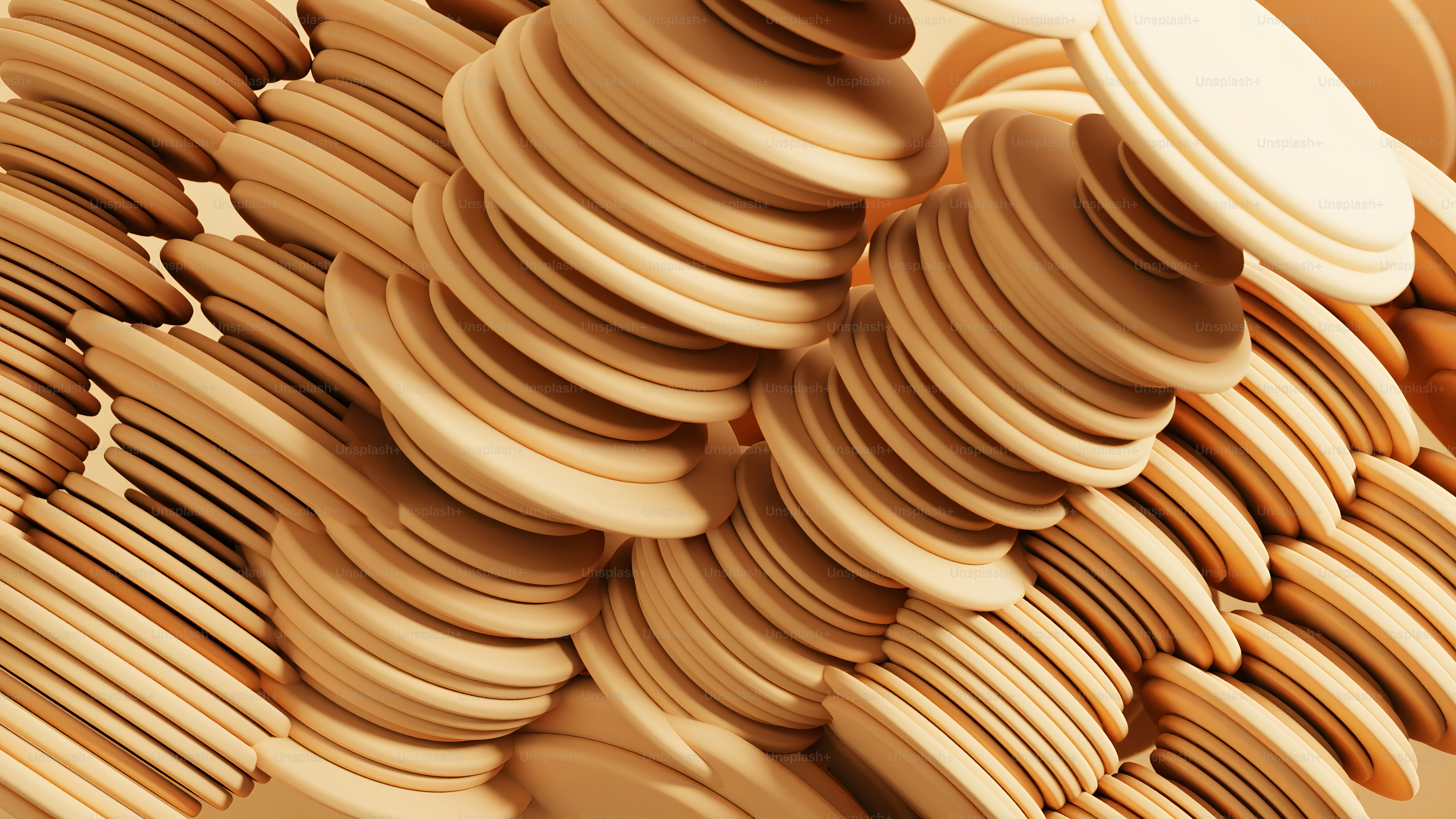 A close up of a bunch of plates on a table photo – Abstract Image on ...
