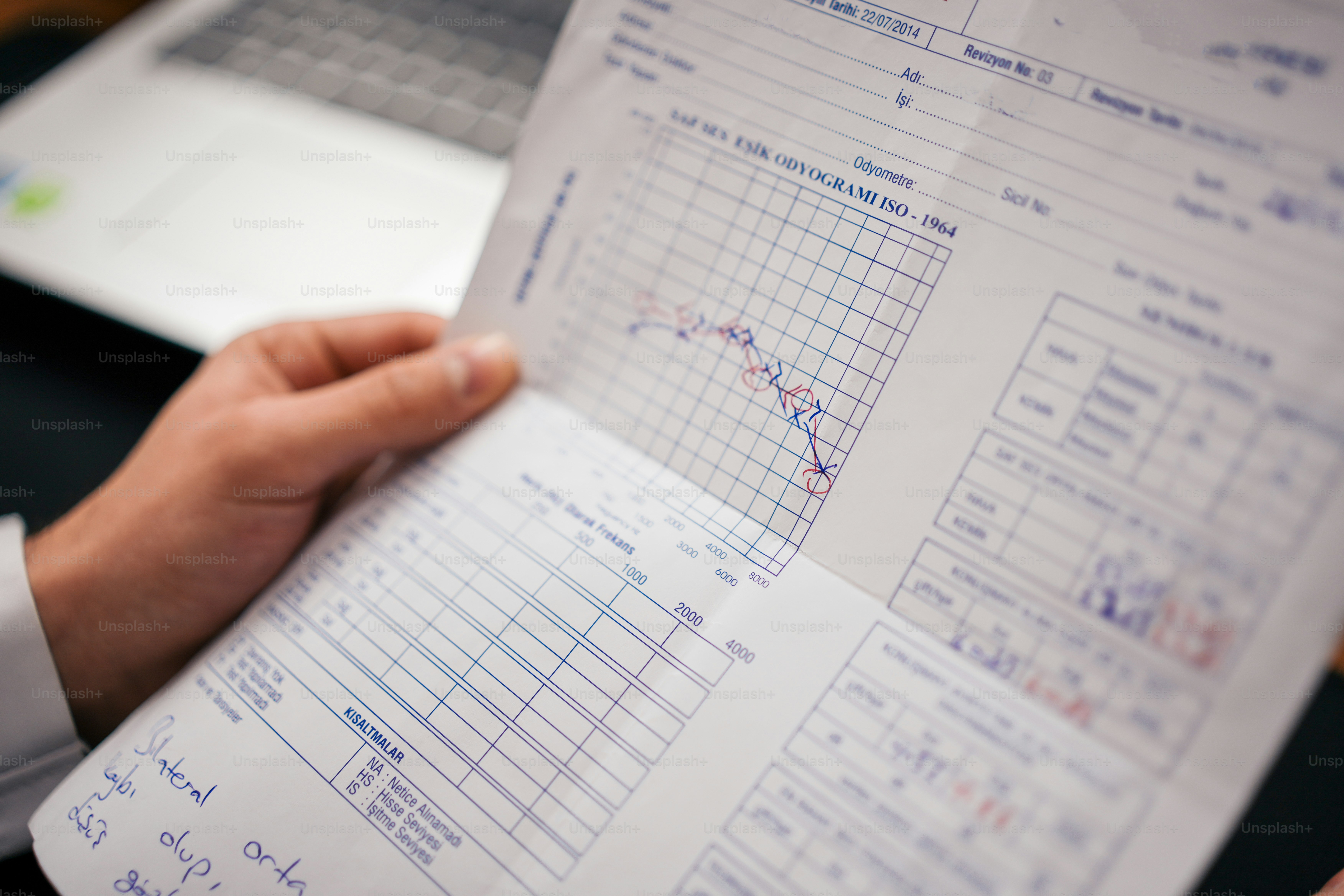 A person holding a piece of paper with a graph on it photo – Statistic ...