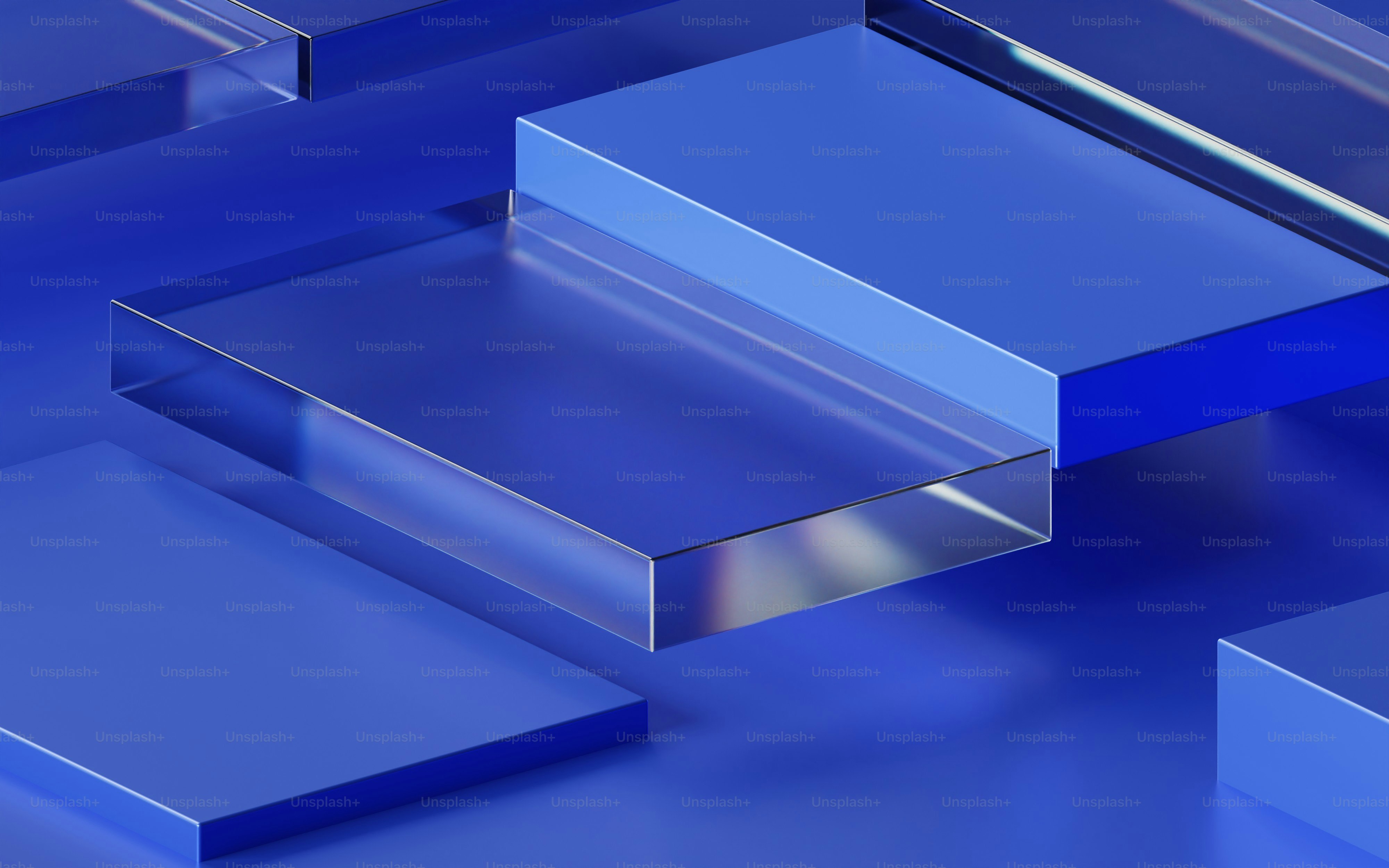 A group of blue boxes sitting on top of each other photo – Wallpaper ...