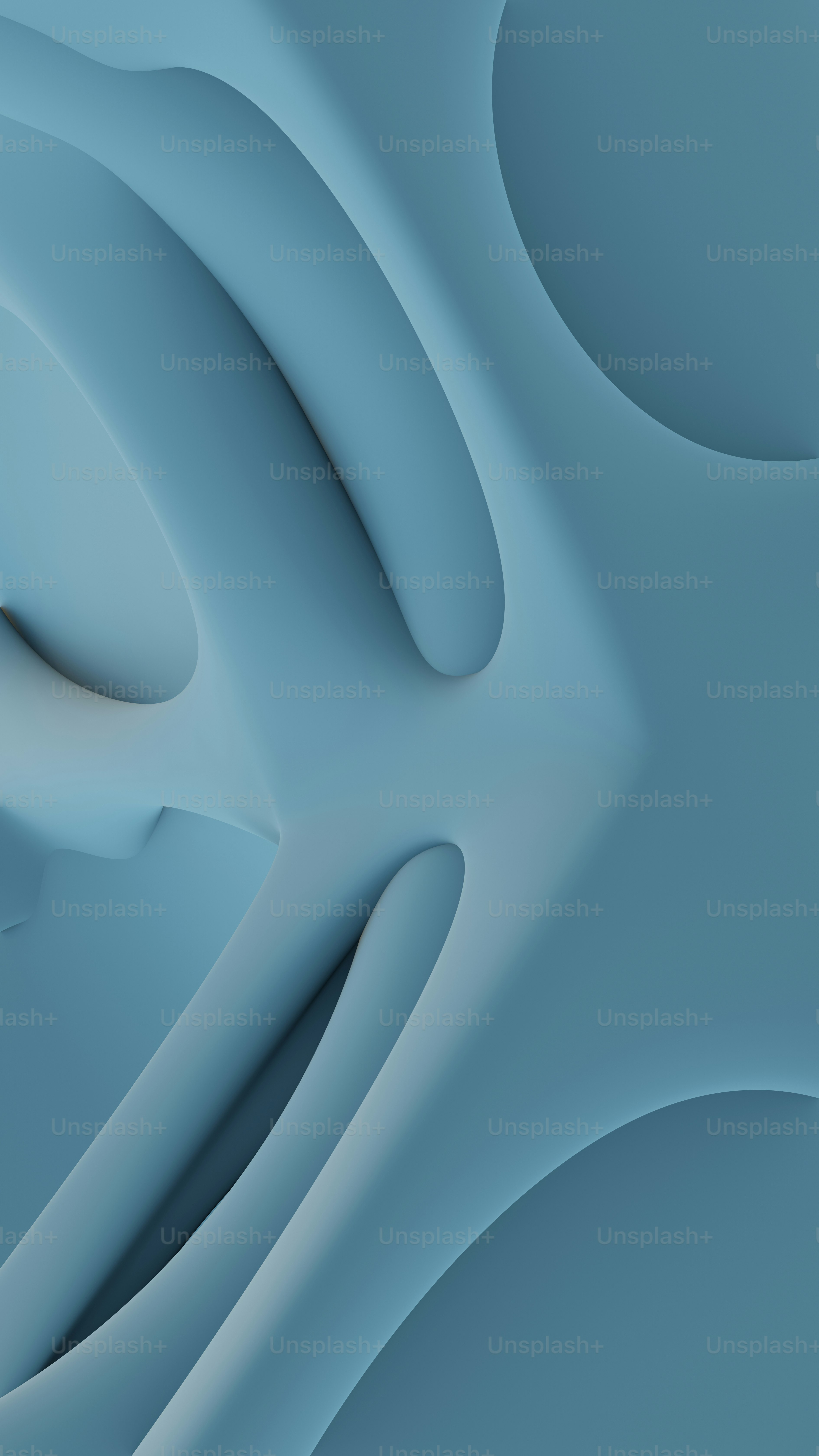 A close up of a blue background with wavy lines photo – 3d render Image ...