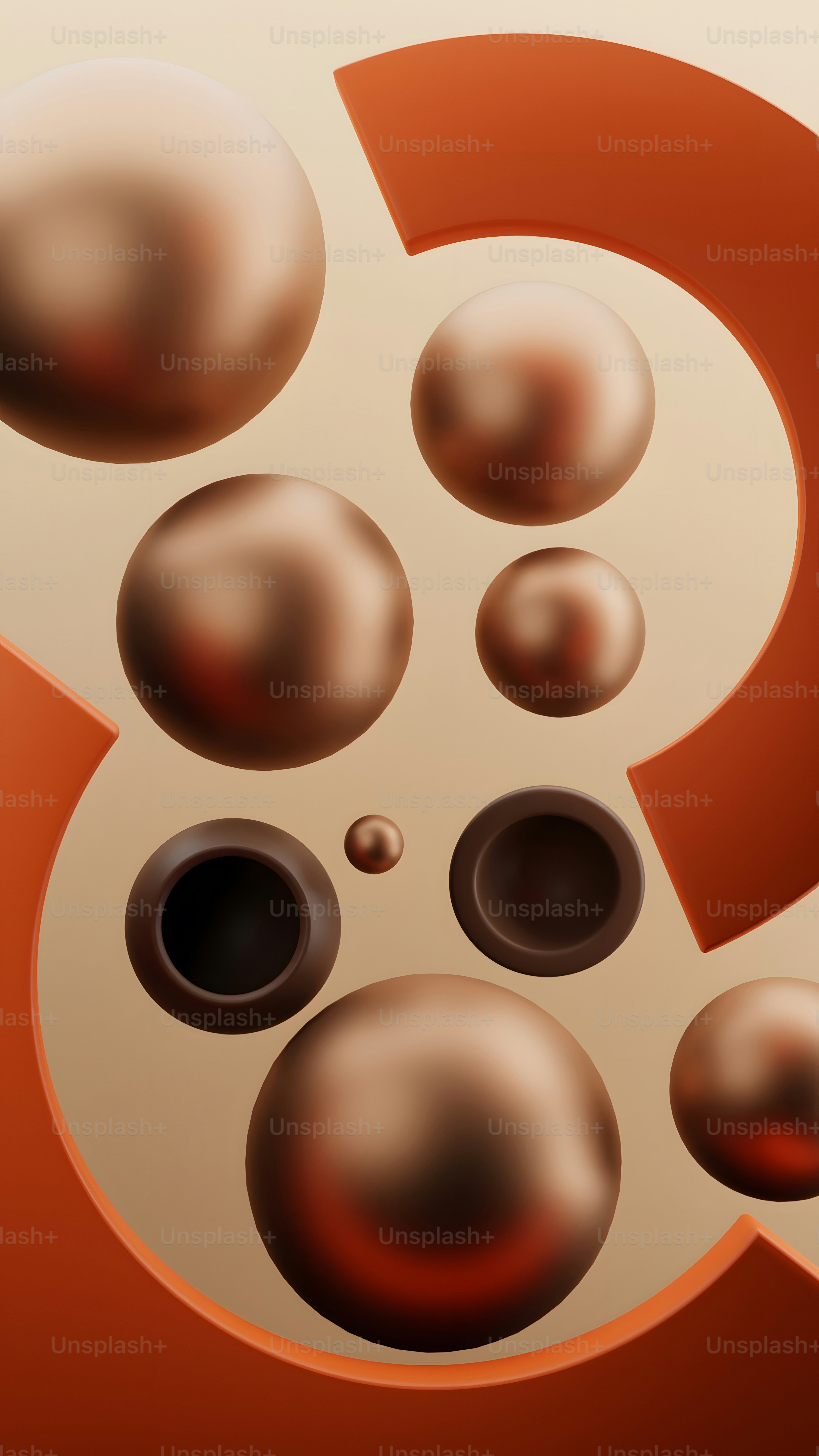 Foto Un primer plano de un objeto marrón y blanco – Formas Imagen en ...