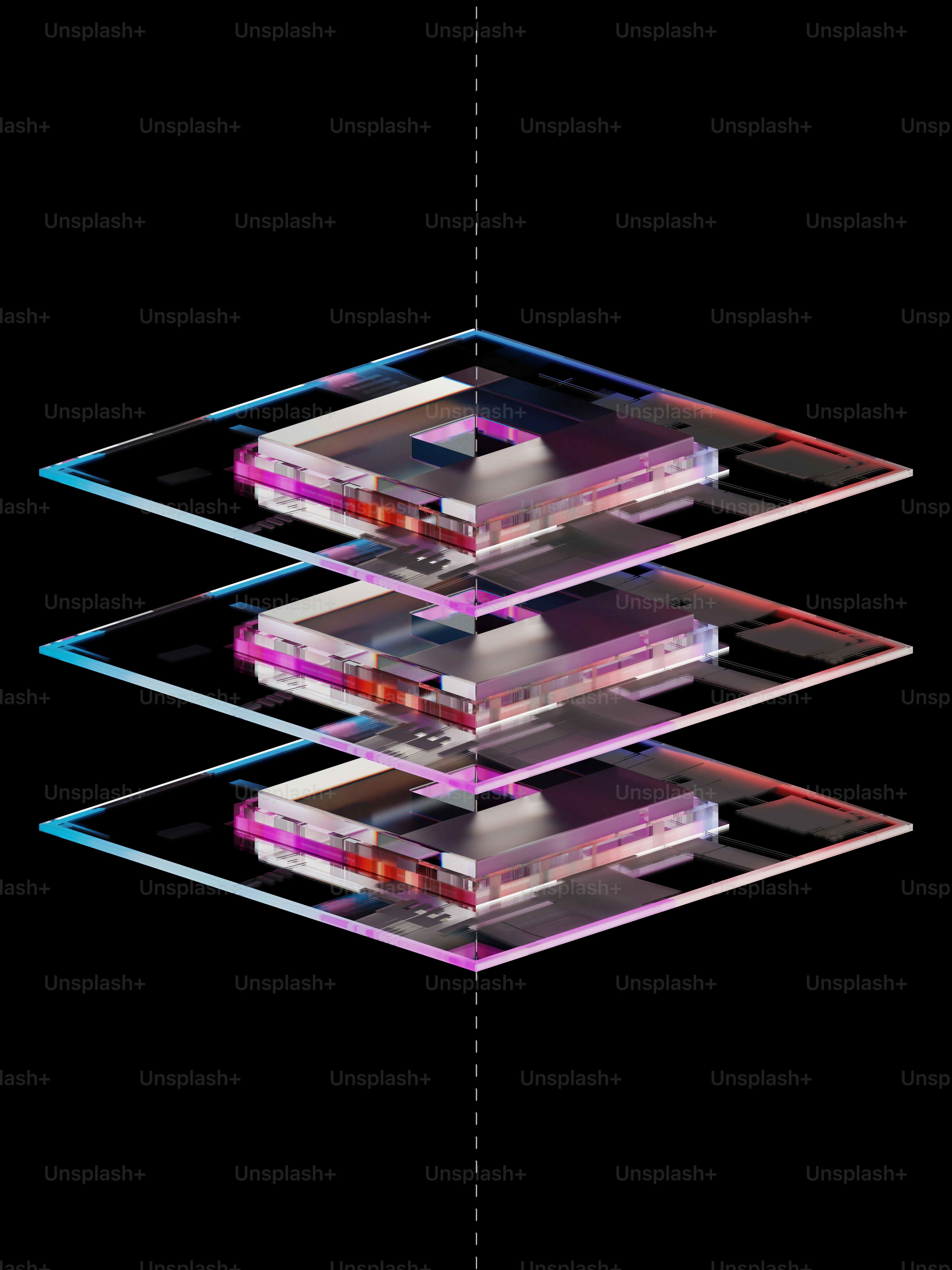 A group of three stacked objects on top of each other photo – 3d Image ...