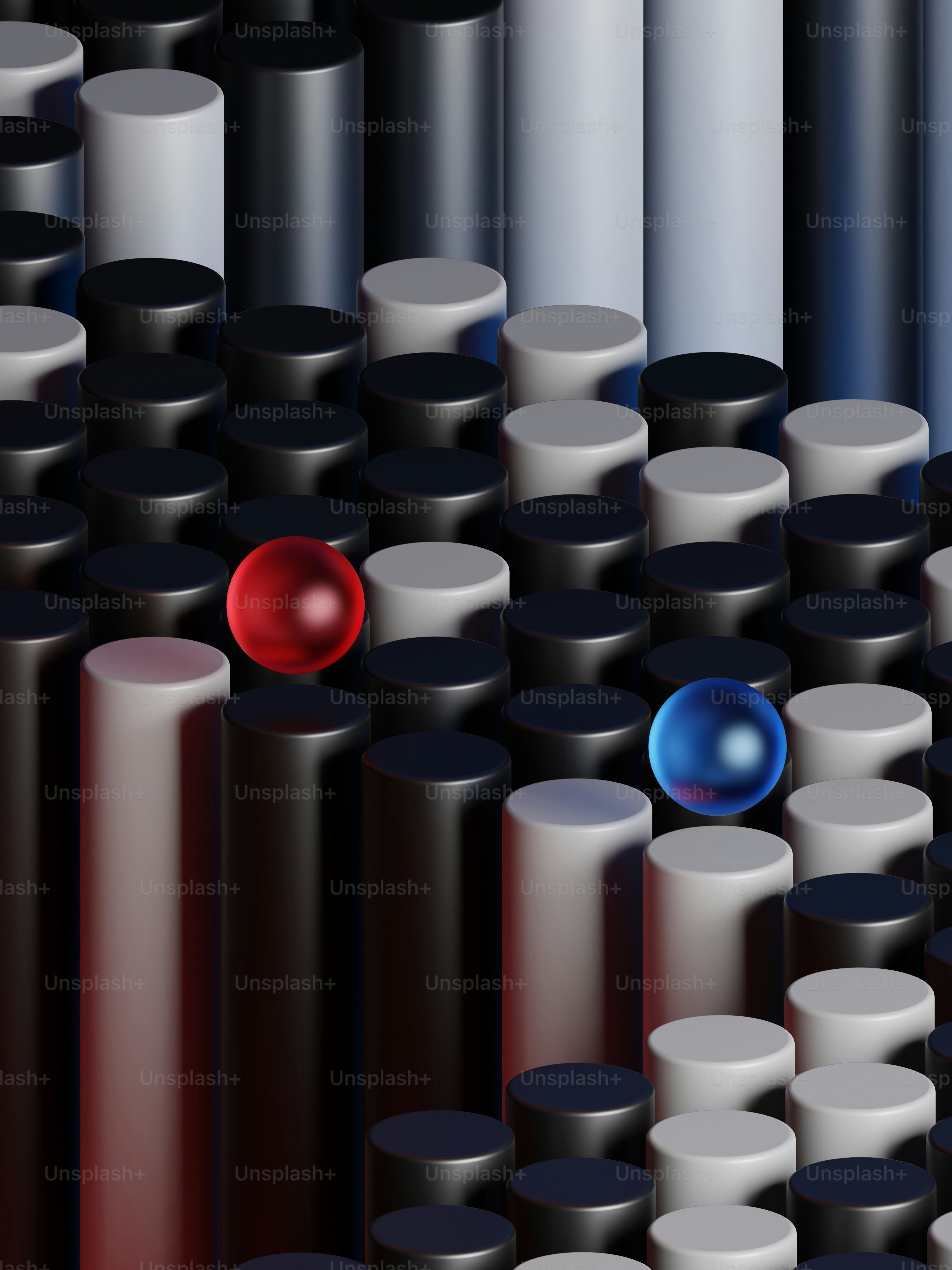 A group of black and white cylindrical objects photo – Render Image on ...