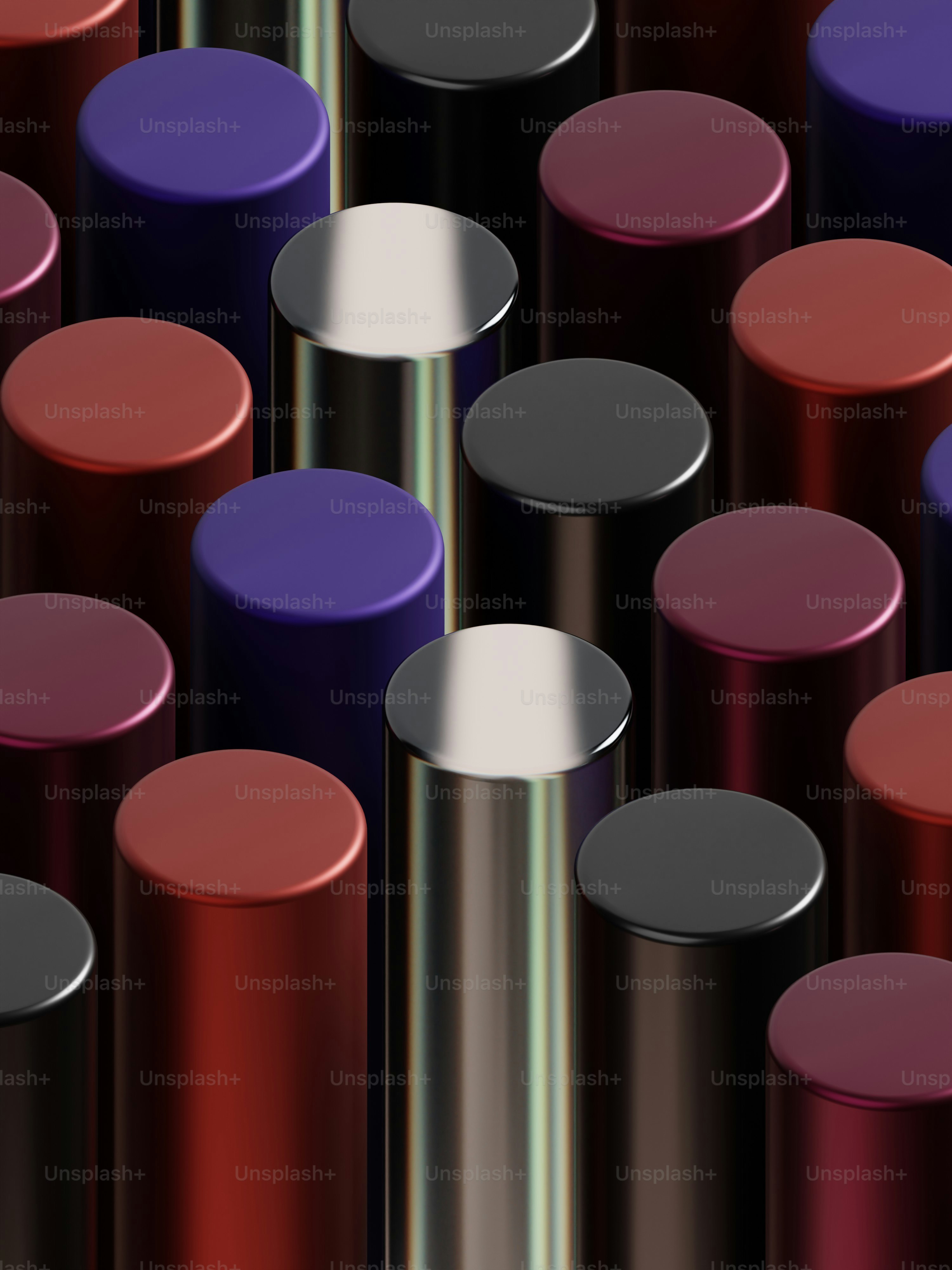 A group of different colored stools sitting next to each other photo ...