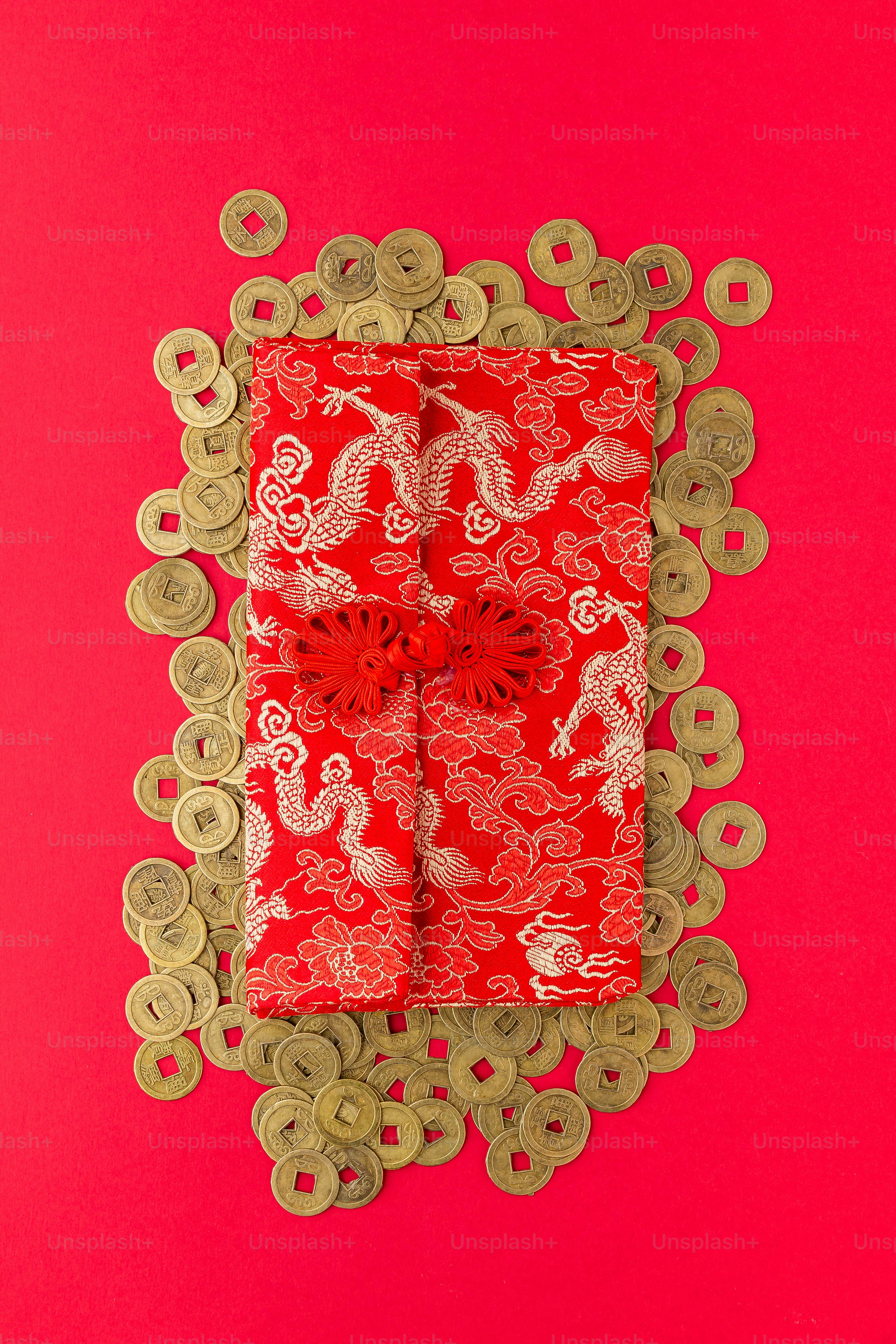 A red and gold paper with a dragon on it photo – Chinese lunar new year ...