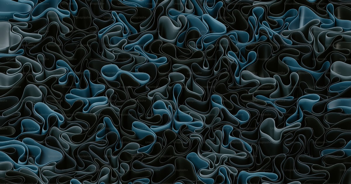 물결 모양의 검은색과 파란색 추상적인 배경 사진 Unsplash의 3d 이미지