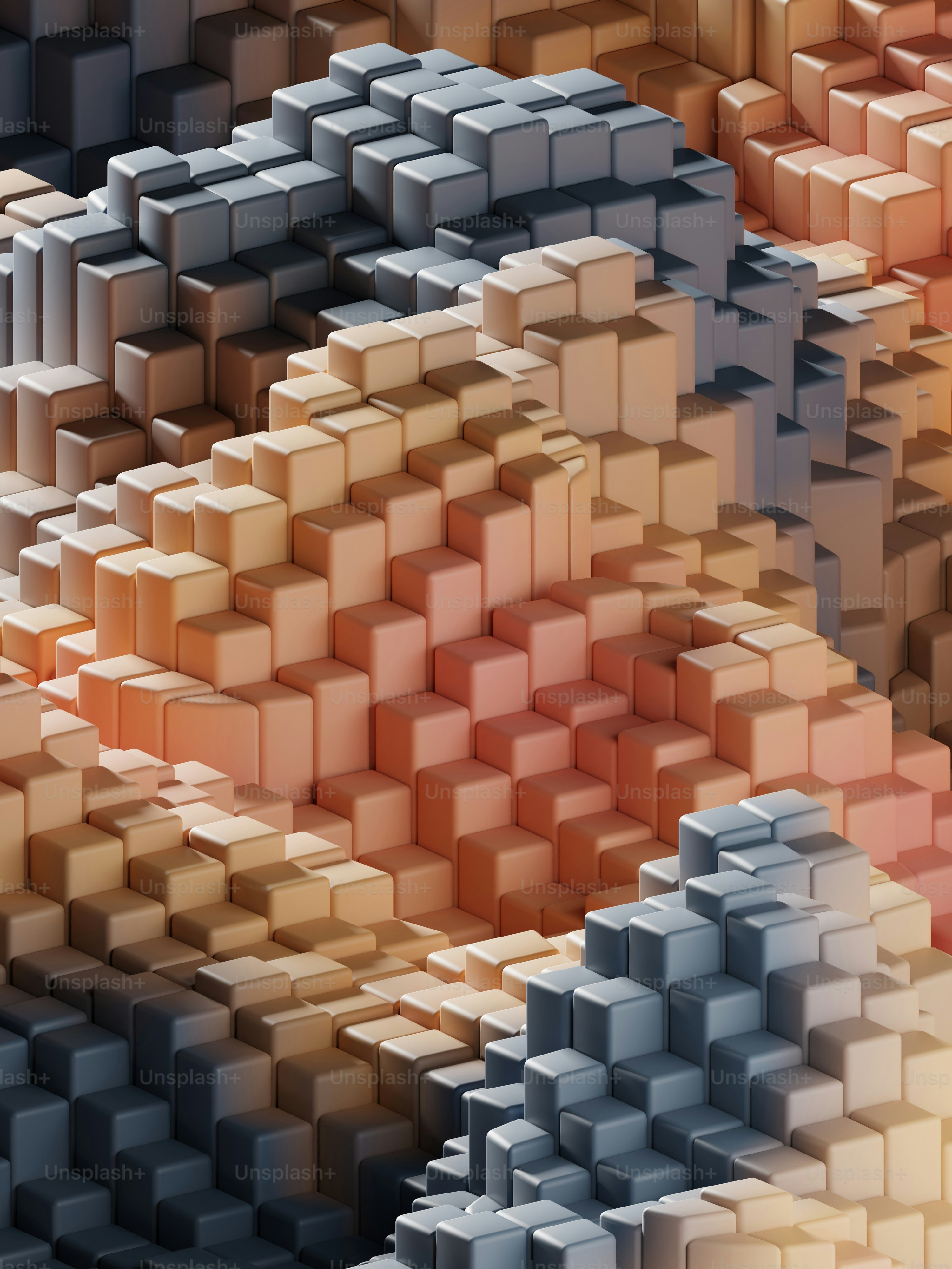 An abstract background of many cubes of different colors photo ...