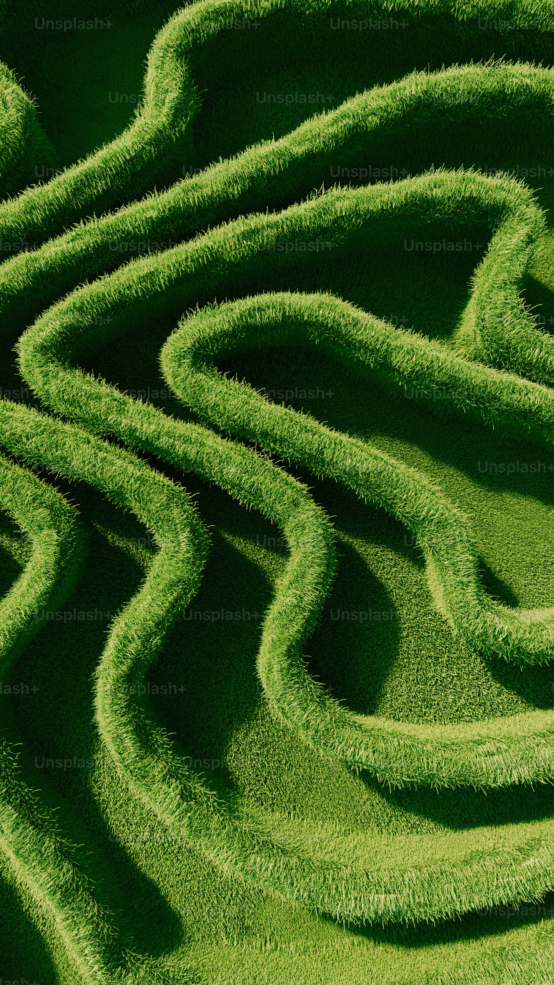 A close up of a green grass design photo – 3d Image on Unsplash