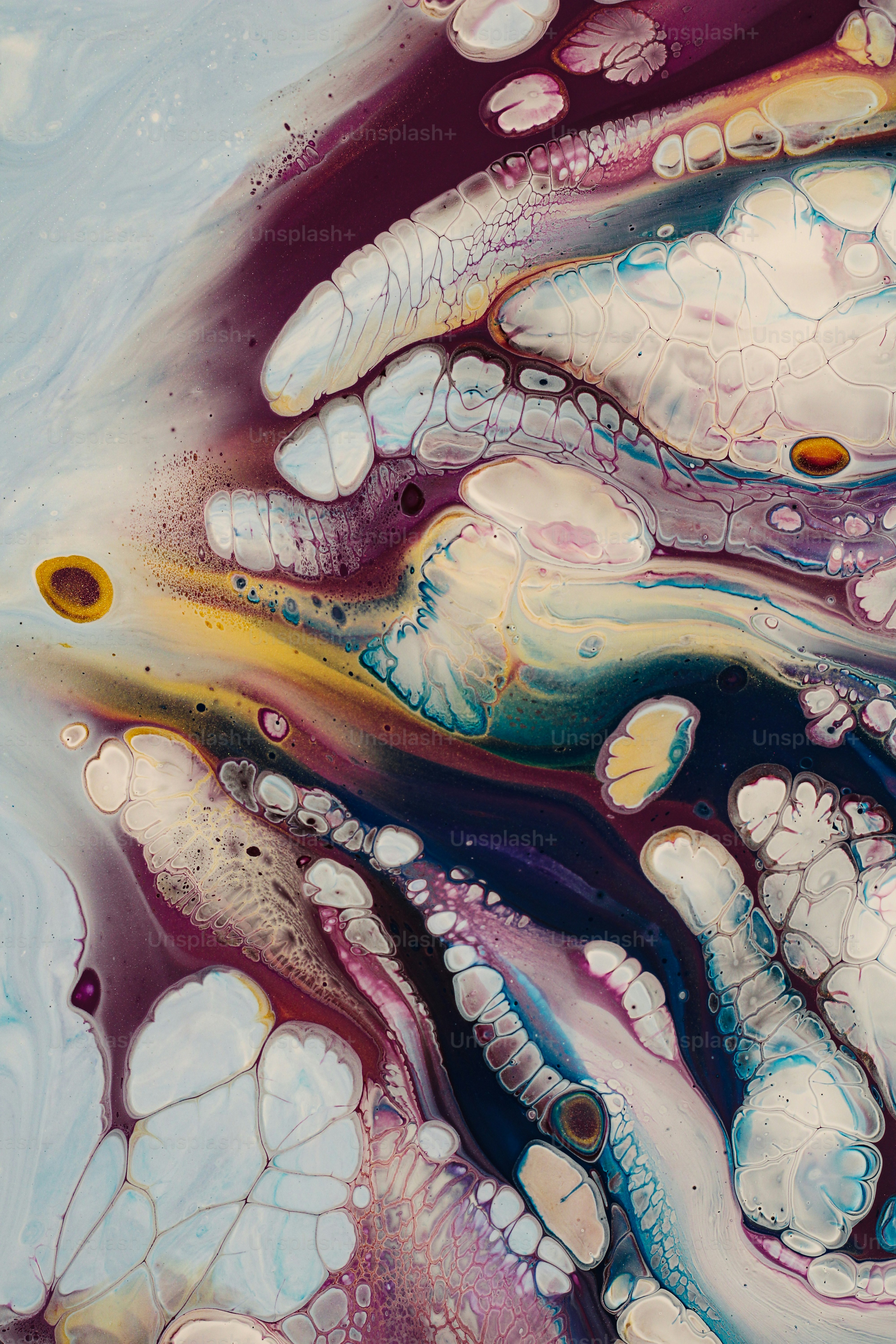 A close up of an abstract painting with lots of colors photo – Art ...