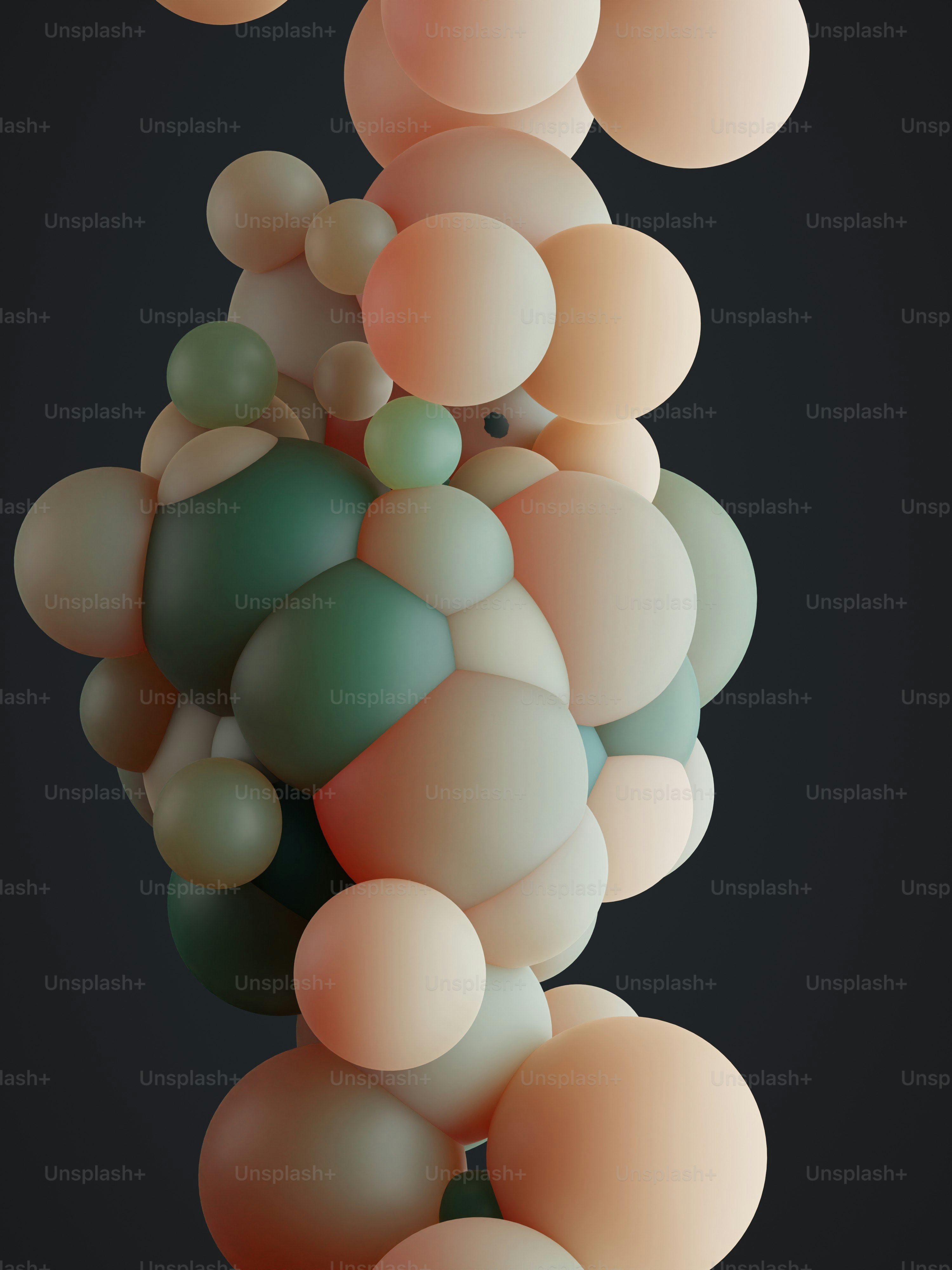 A bunch of balloons floating in the air photo – Merging balls Image on ...