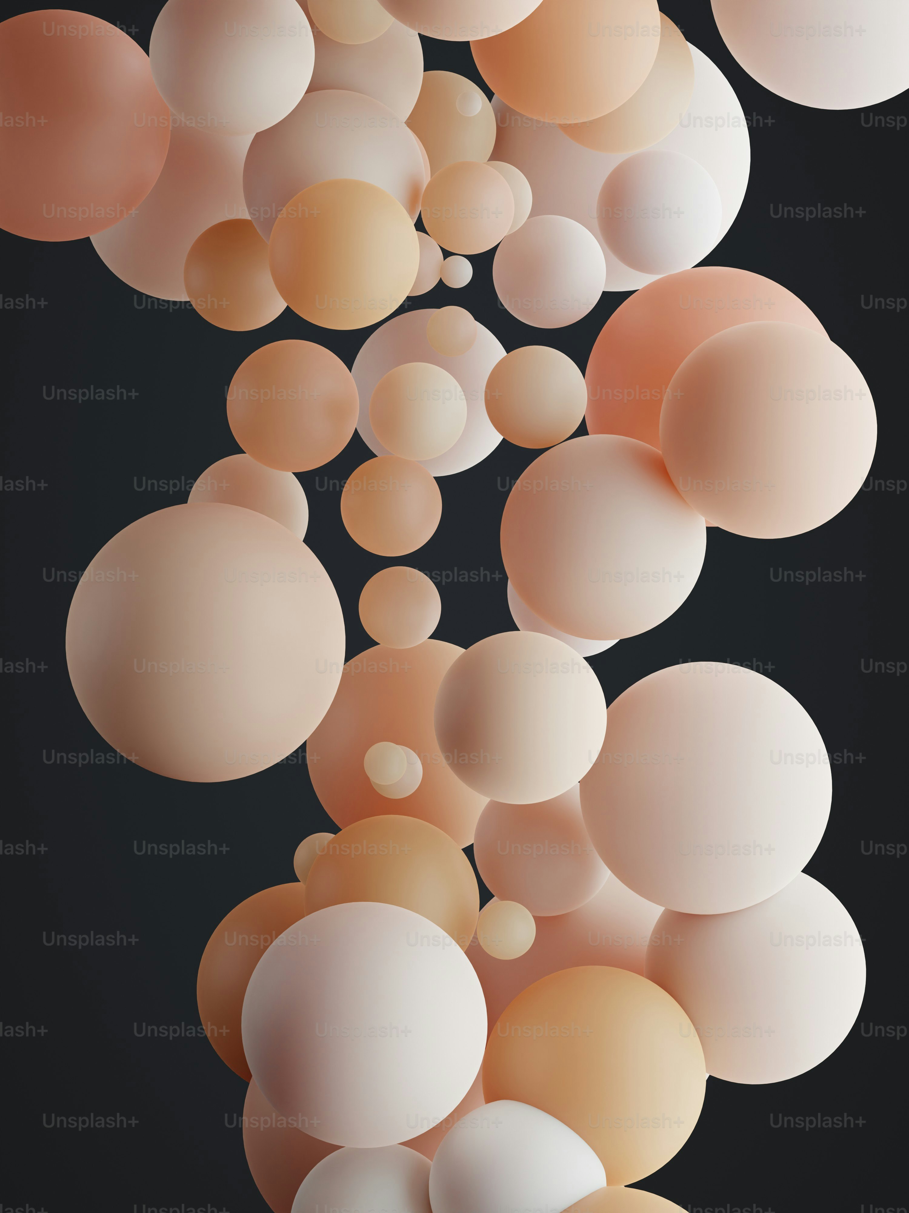 A bunch of balloons floating in the air photo – Merging balls Image on ...
