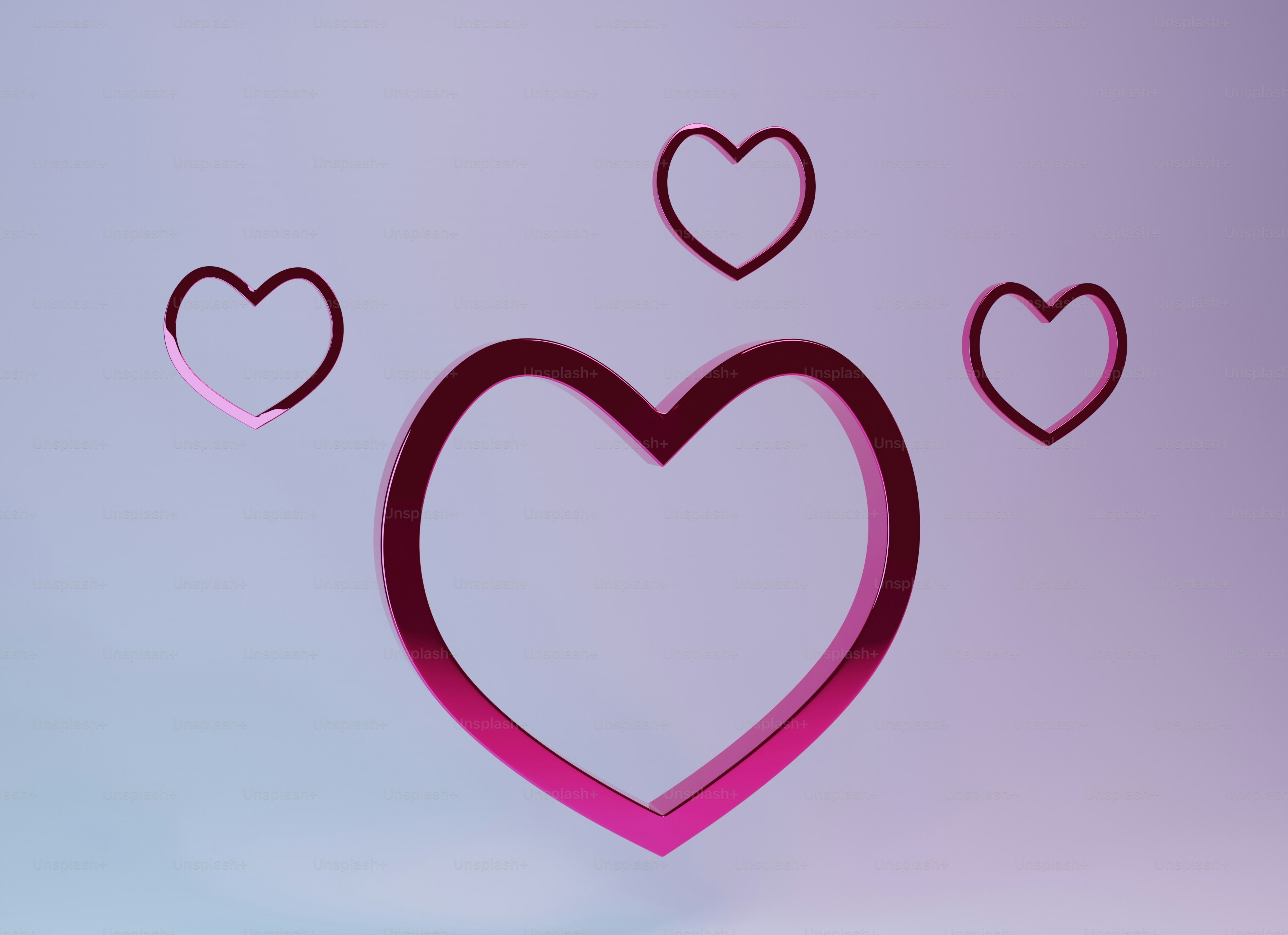 A pink heart with three smaller hearts in the middle photo – Heart ...
