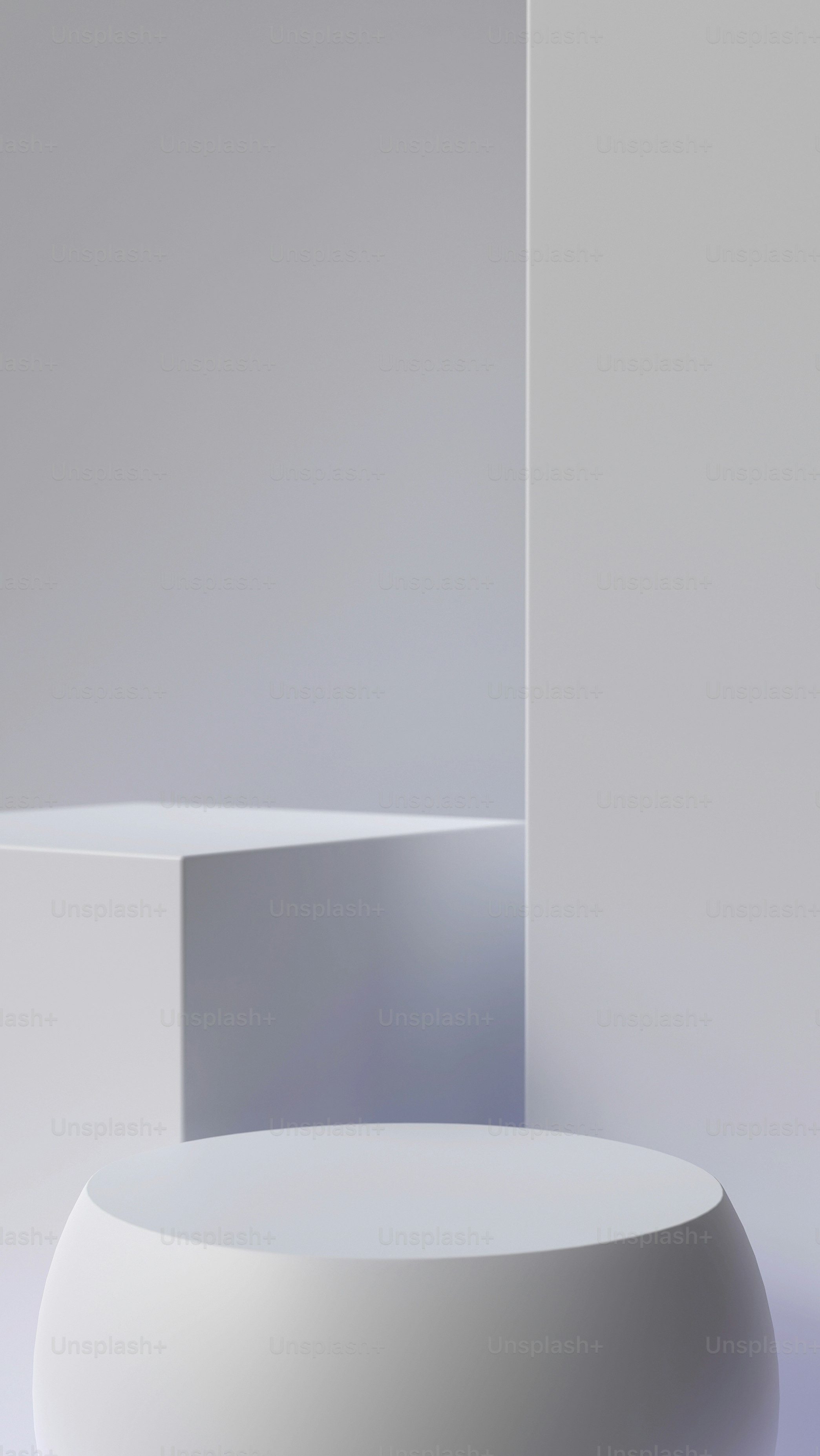 A couple of white blocks sitting on top of a table photo – 3d Image on ...
