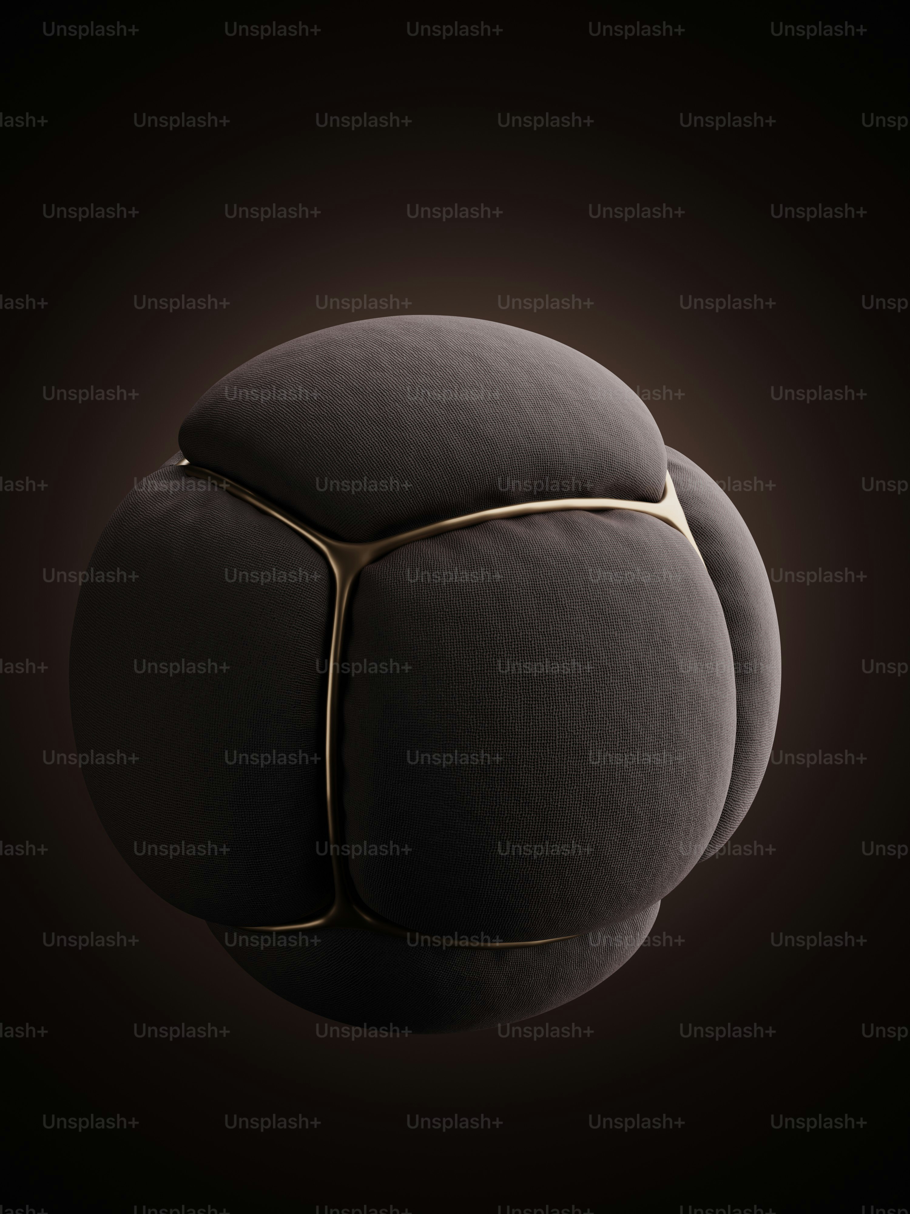 A black round object with gold lines on it photo – 3d render Image on ...