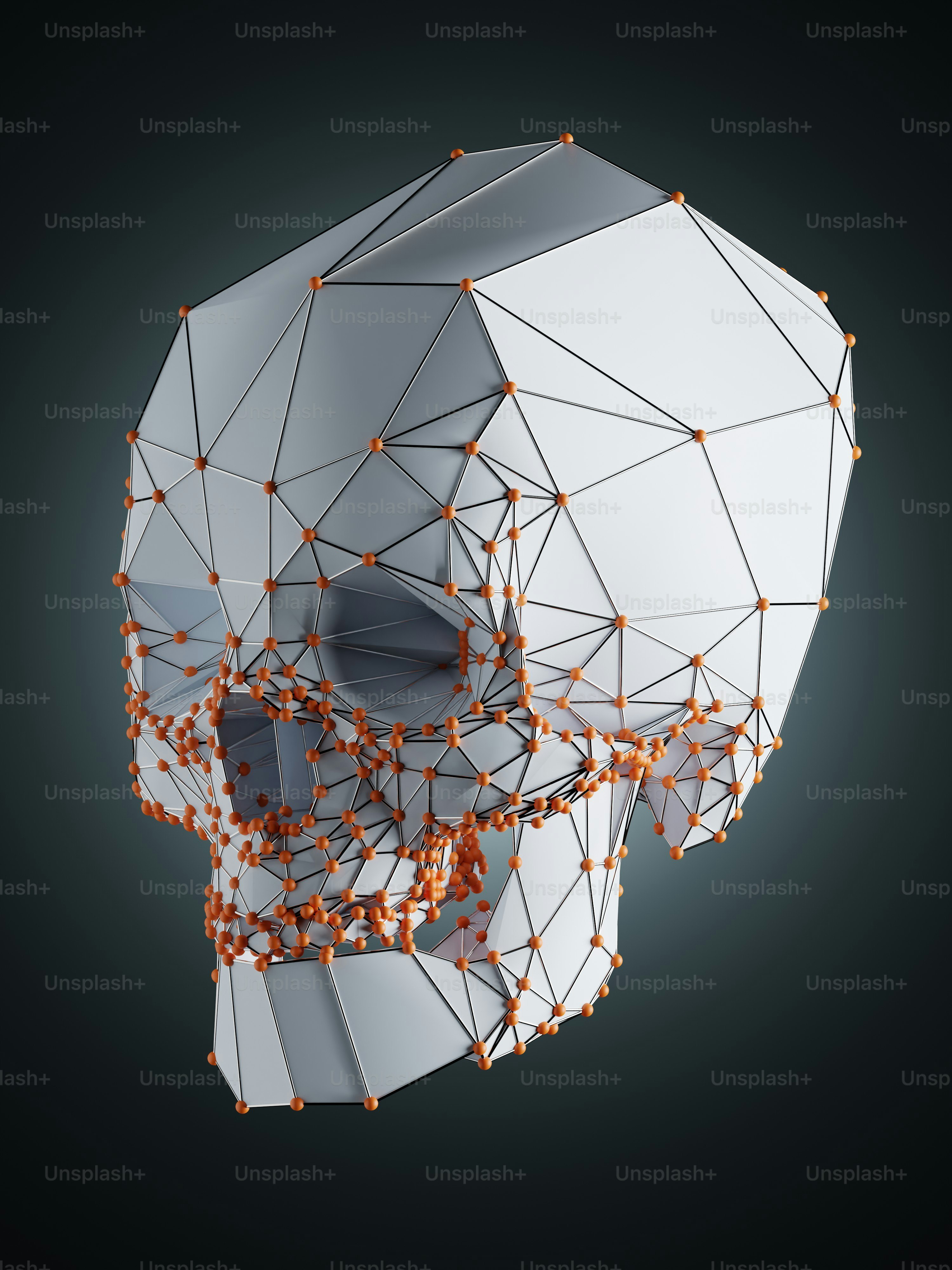 A white skull with orange dots on its face photo – Skull Image on Unsplash