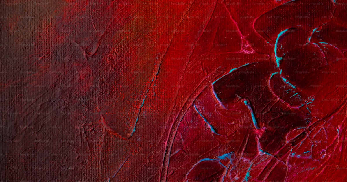 Ein Abstraktes Gemälde Aus Roten Und Blauen Farben Foto Bild Zum