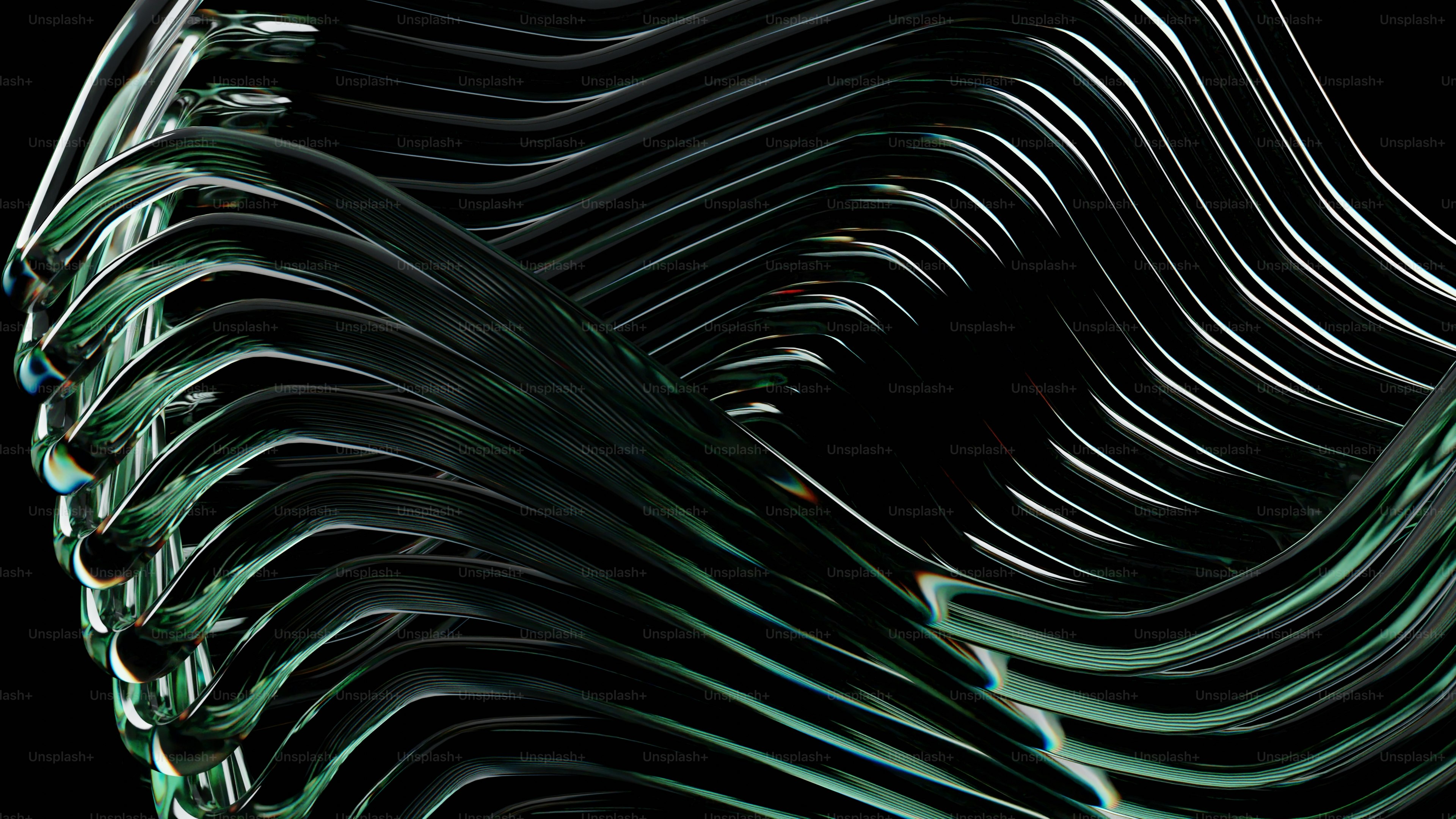 A black and white photo of wavy lines photo – 3d render Image on Unsplash